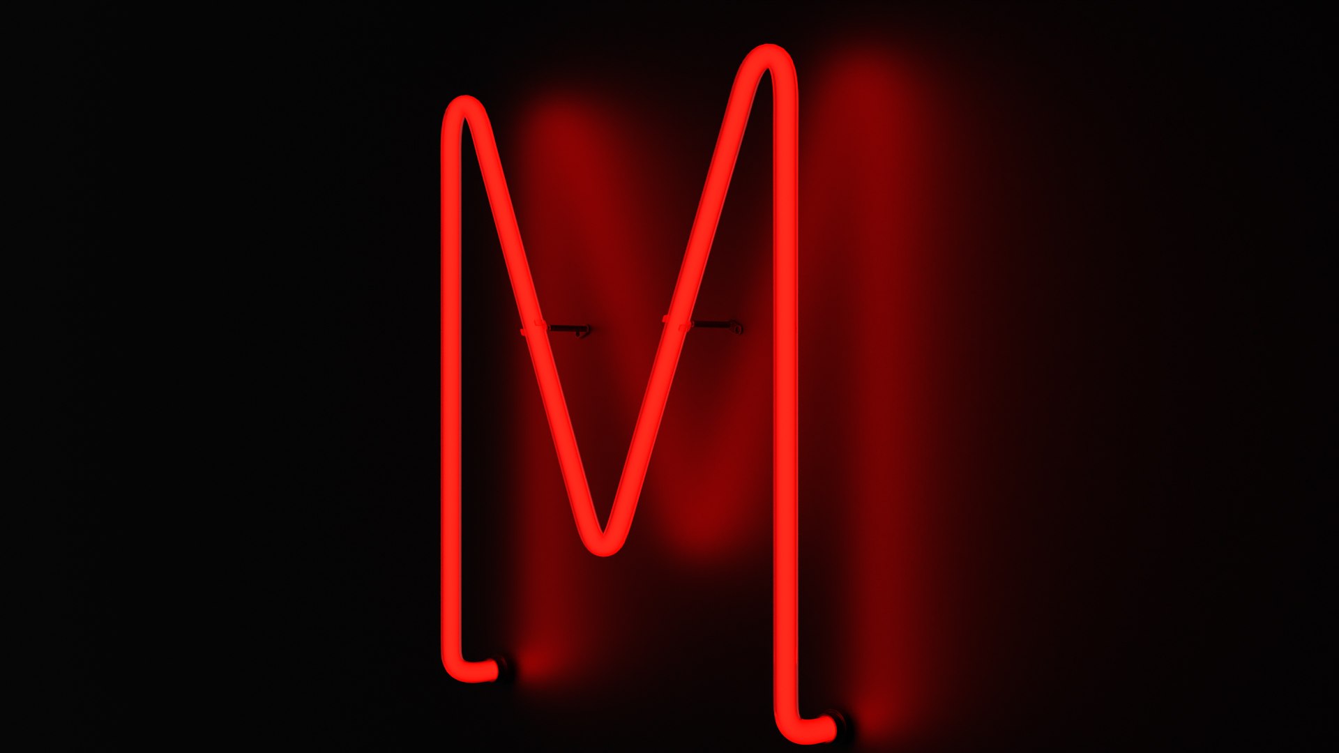 3D Model Neon Red Alphabet M - TurboSquid 2151177