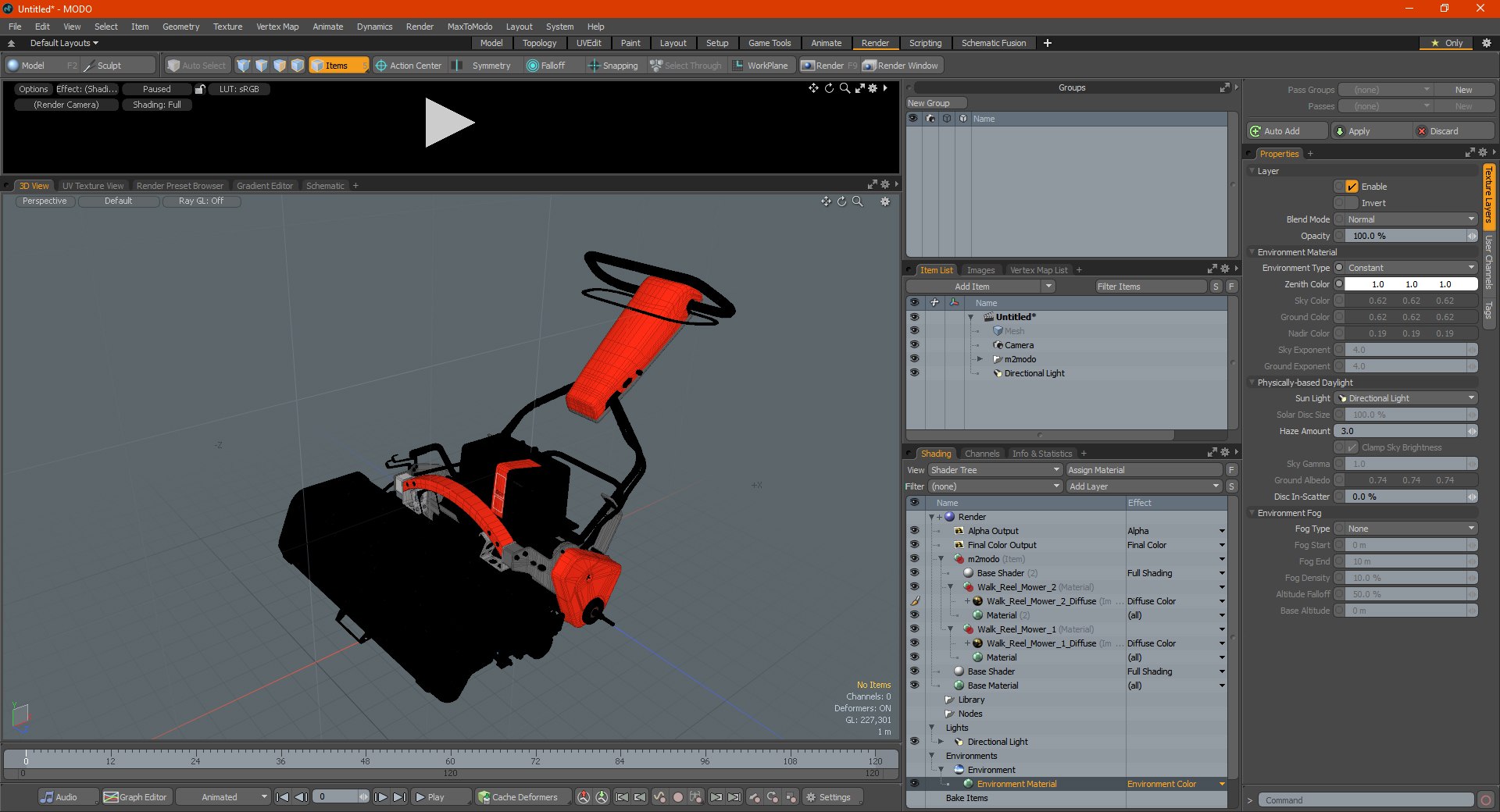 Professional walk reel mower 3D model - TurboSquid 1685075