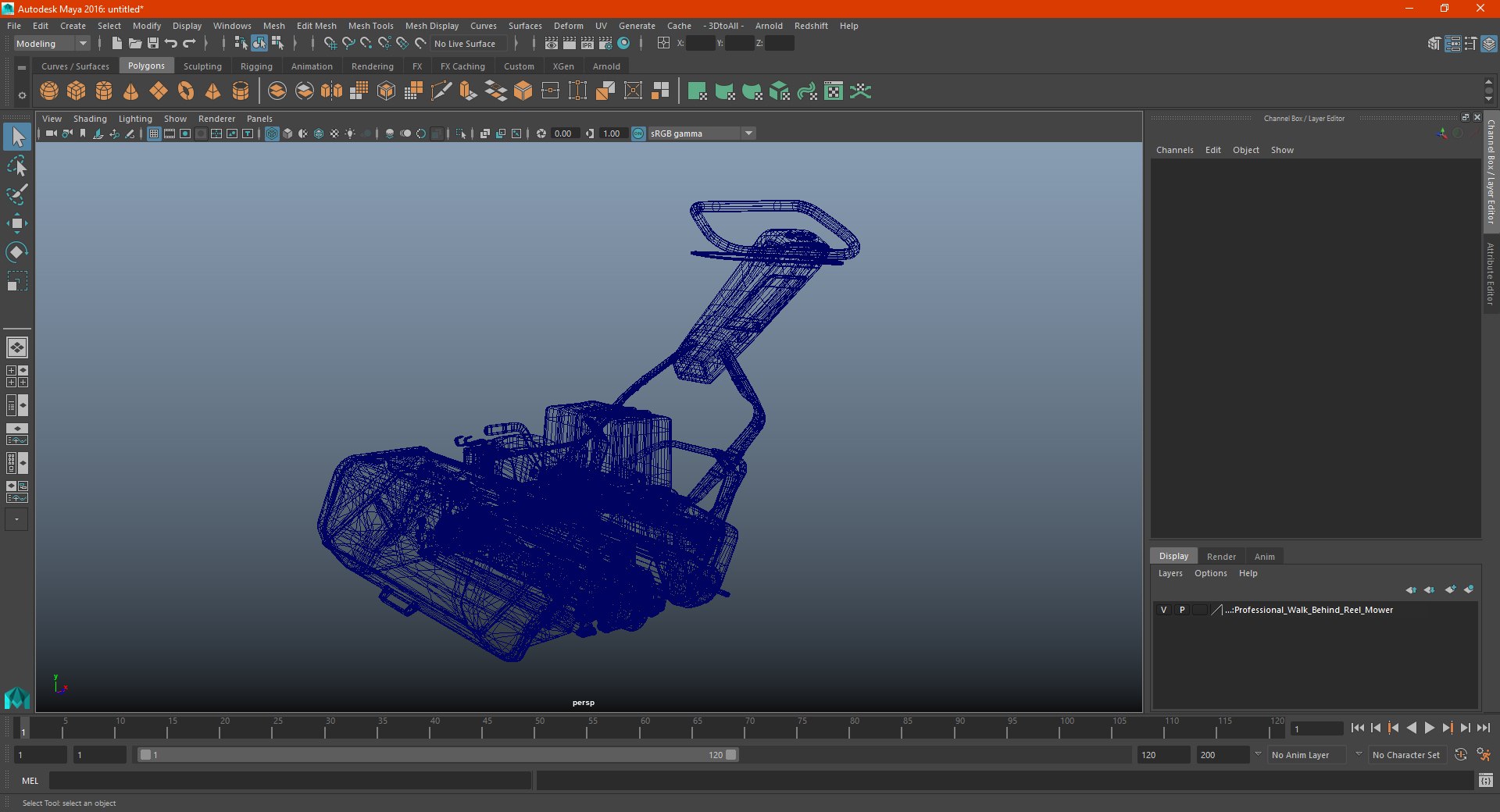 Professional walk reel mower 3D model - TurboSquid 1685075