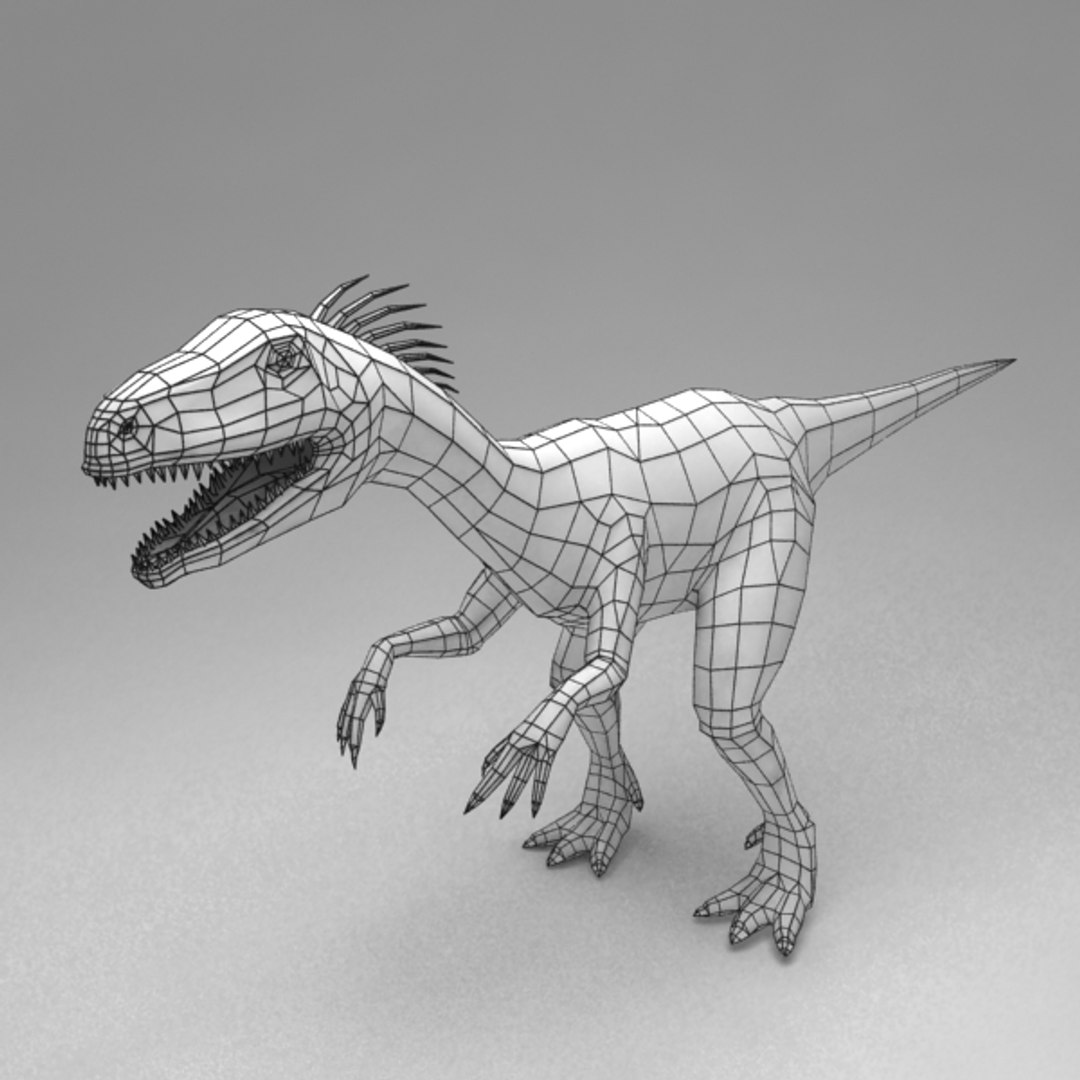 rigged raptor animation 3d model
