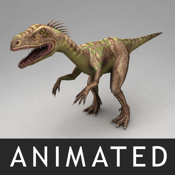 rigged raptor animation 3d model
