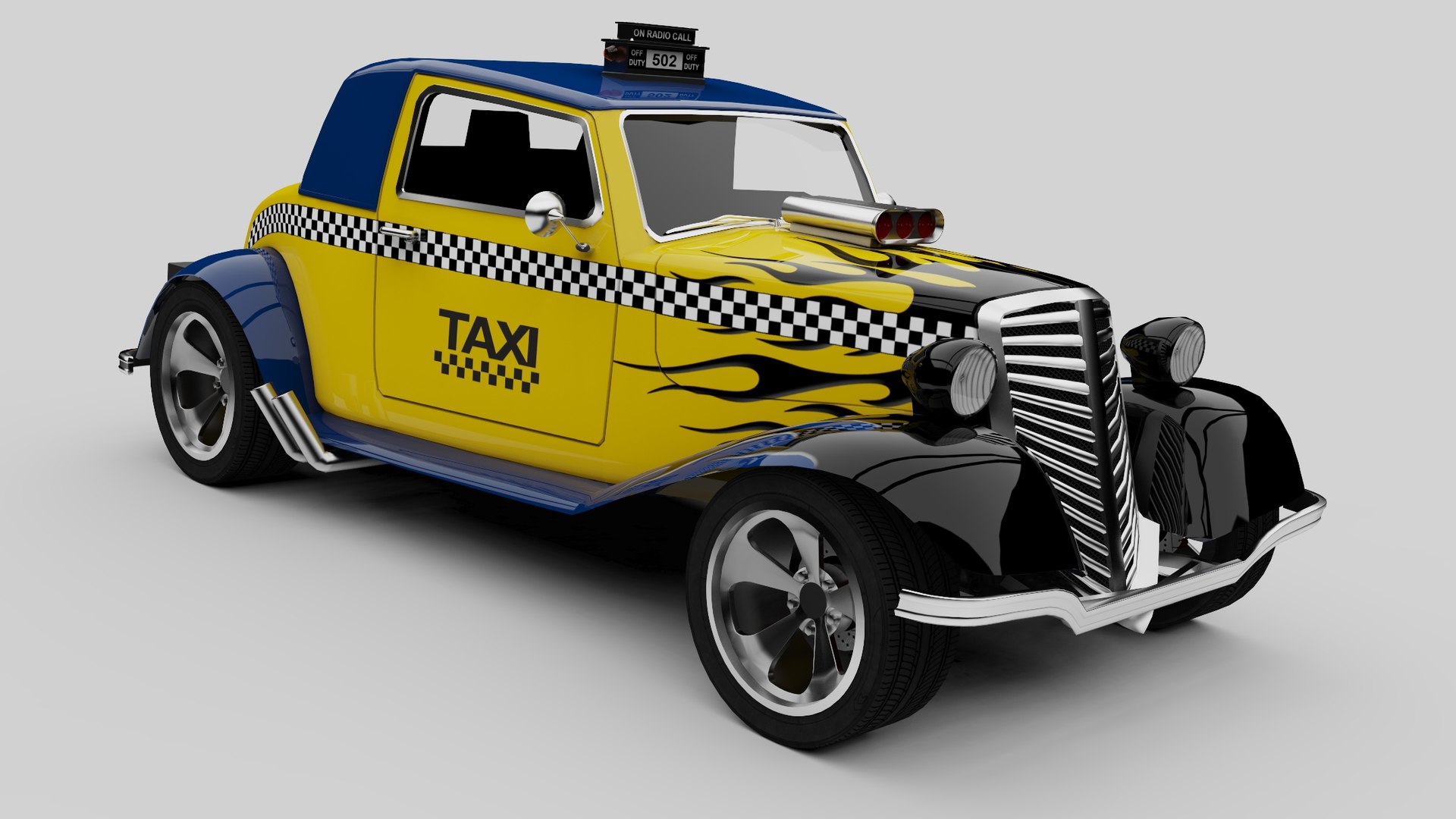 3D Unity 3D Generic HotRod RAT Taxi - TurboSquid 1800037