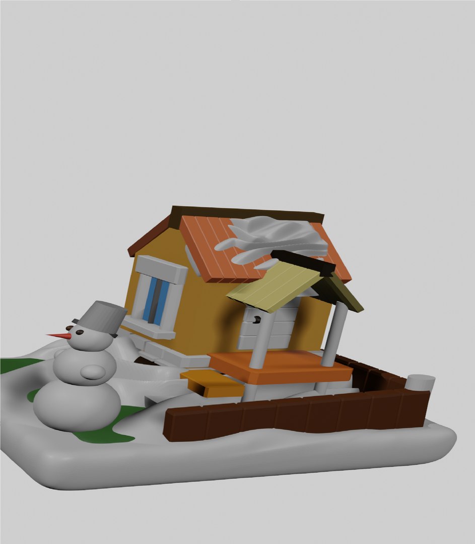 3D A House With A Winter Mood Model - TurboSquid 2168354