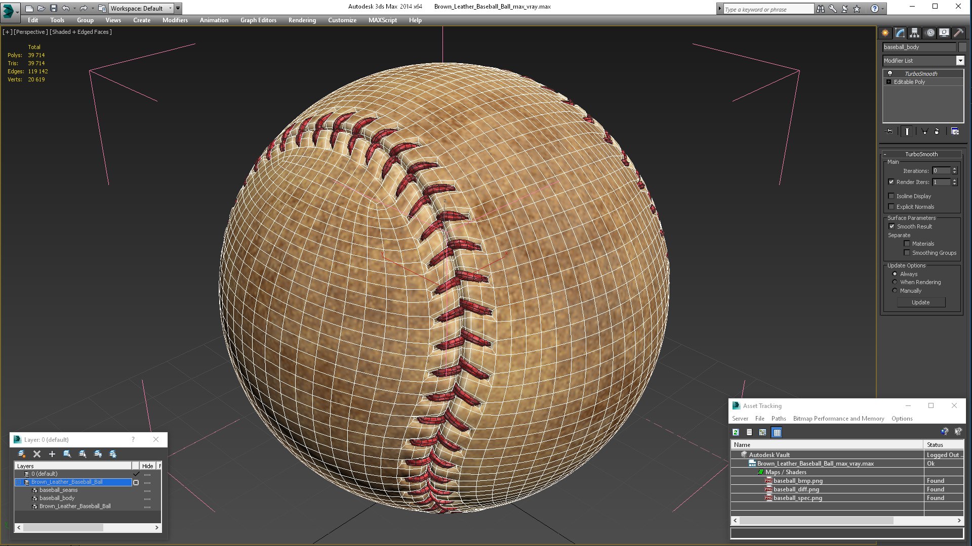 Brown Leather Baseball Ball 3D Model - TurboSquid 2202472