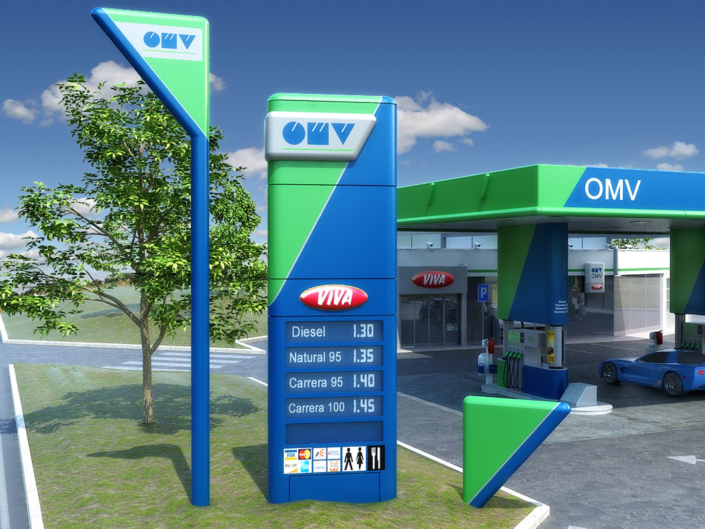 3d Model Omv Gas Station