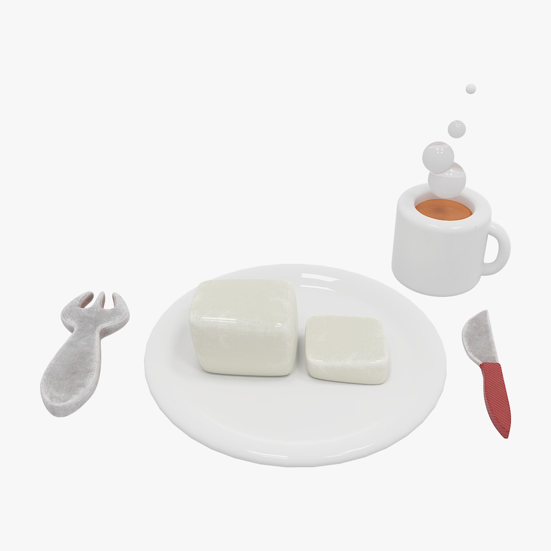 3D Cartoon Breakfast Model - TurboSquid 1782968