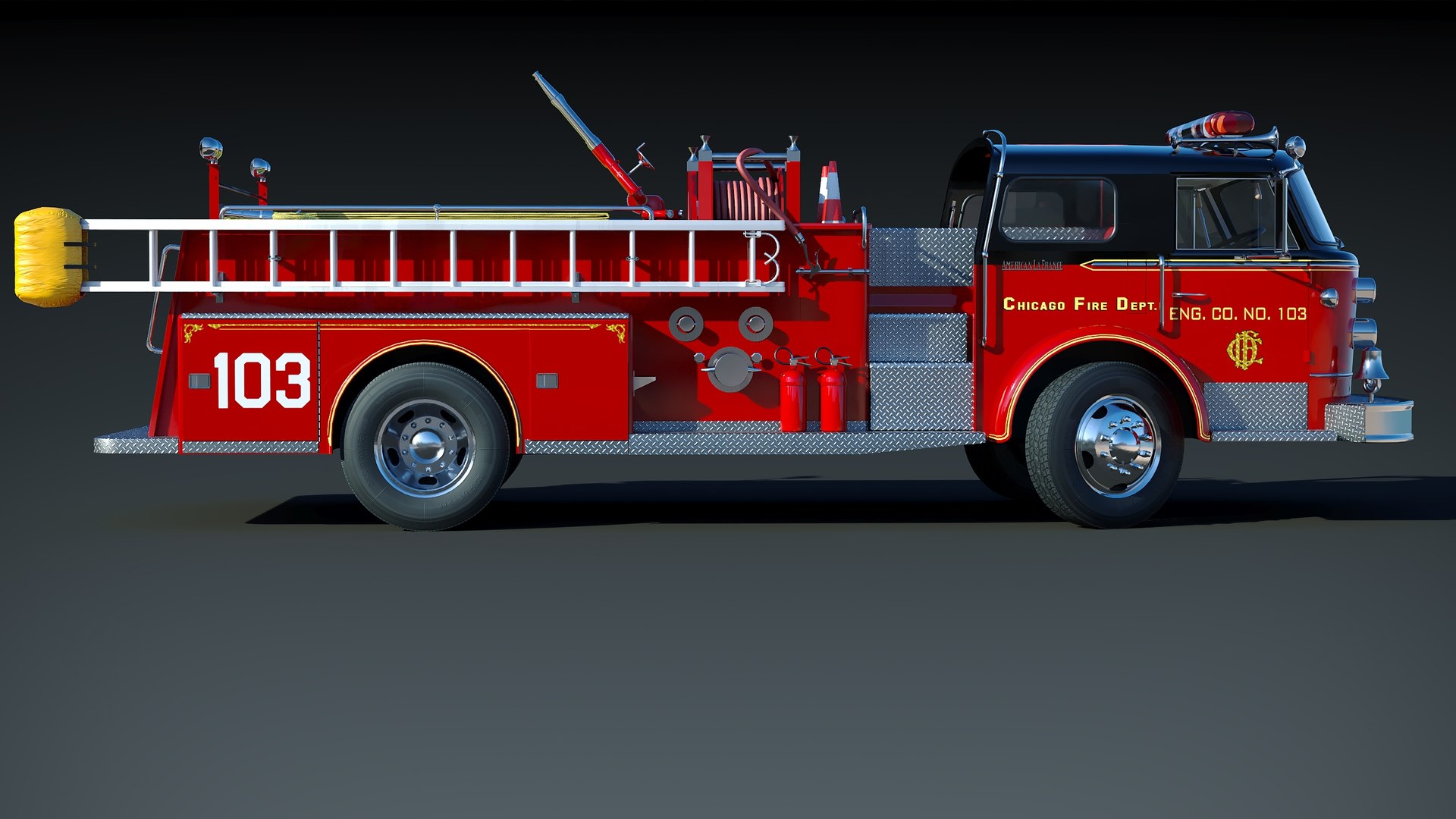 3D Fire Truck American La France 900 Chicago Fire Dep Model ...
