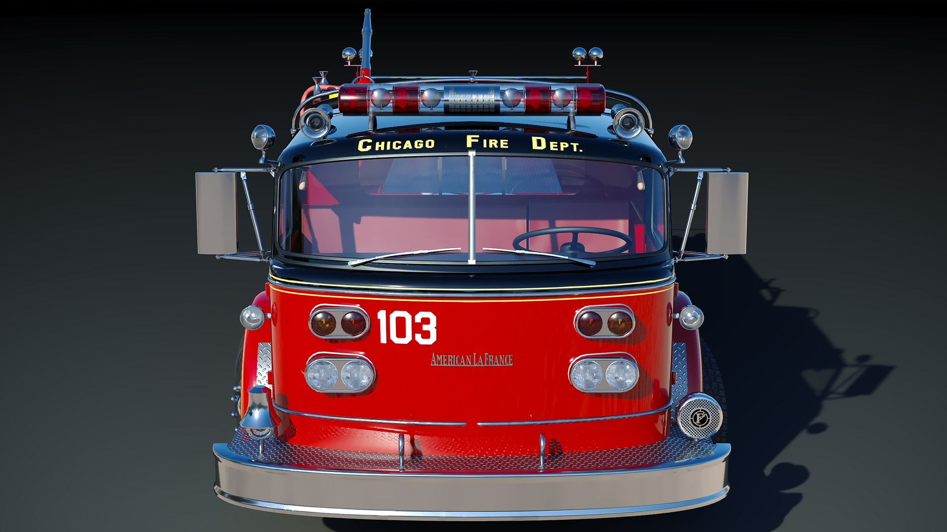 3D Fire Truck American La France 900 Chicago Fire Dep Model ...