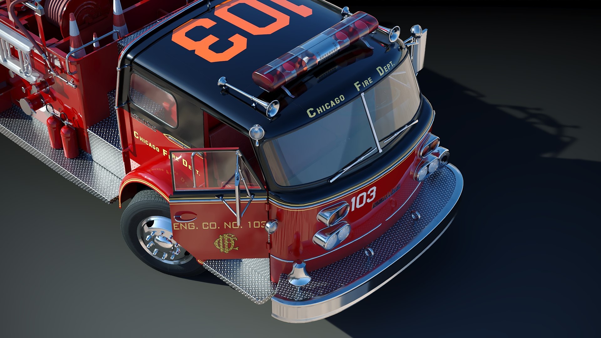 3D Fire Truck American La France 900 Chicago Fire Dep Model ...