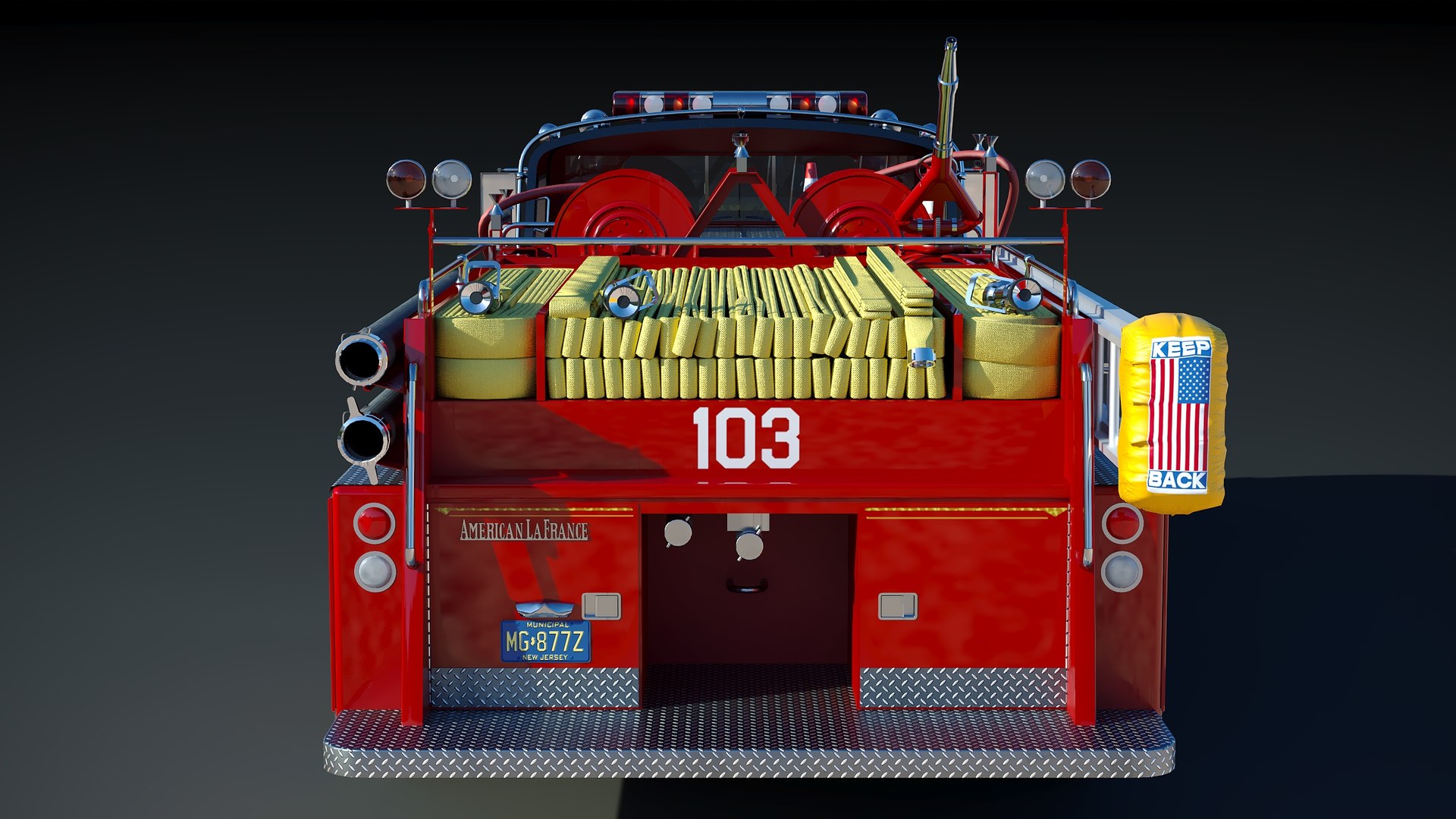 3D Fire Truck American La France 900 Chicago Fire Dep Model ...