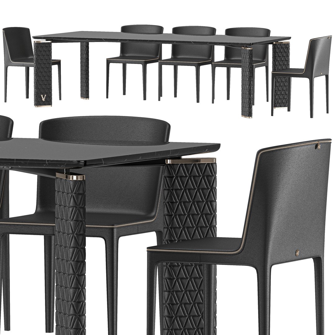 3D VERSACE HOME V Marble Dining Table and chair - TurboSquid 2110840