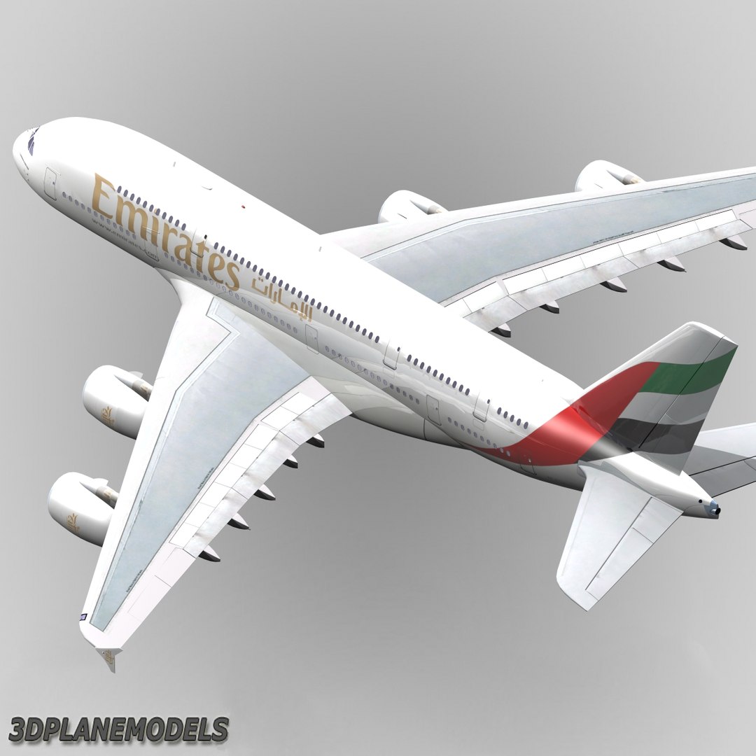 Airbus A380-800 Aircraft Landing 3d Model