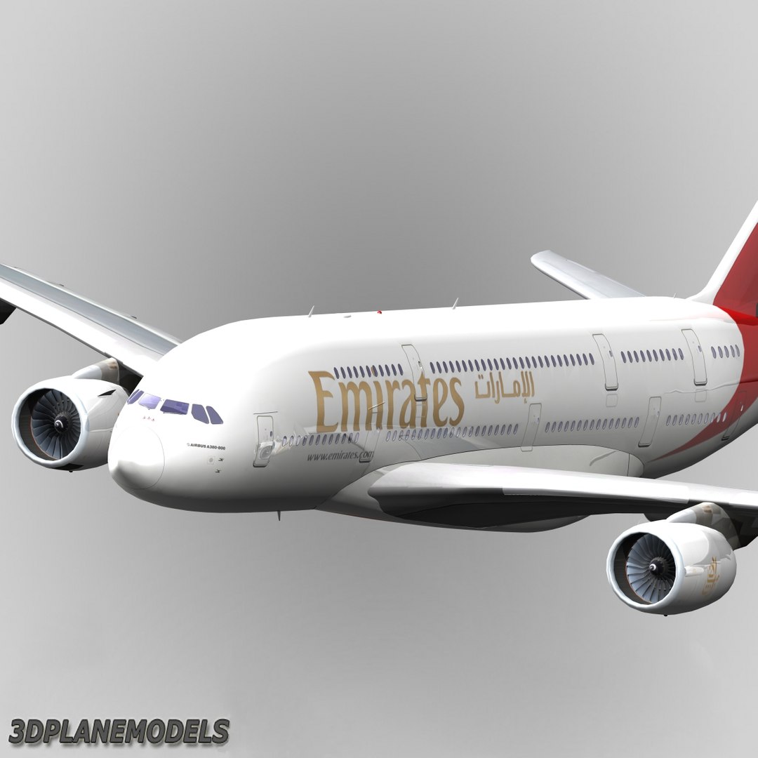 Airbus A380-800 Aircraft Landing 3d Model