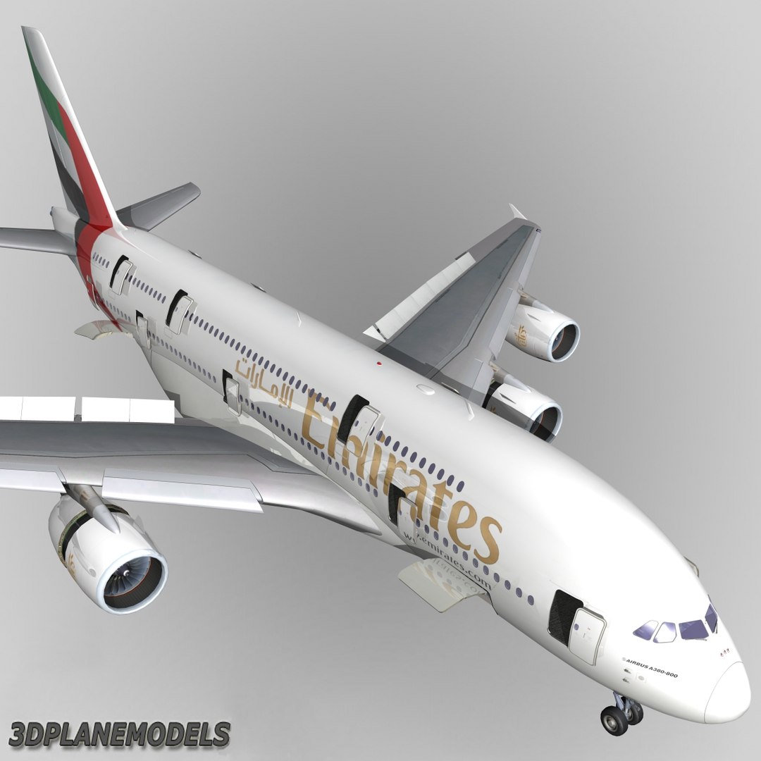 Airbus A380-800 Aircraft Landing 3d Model