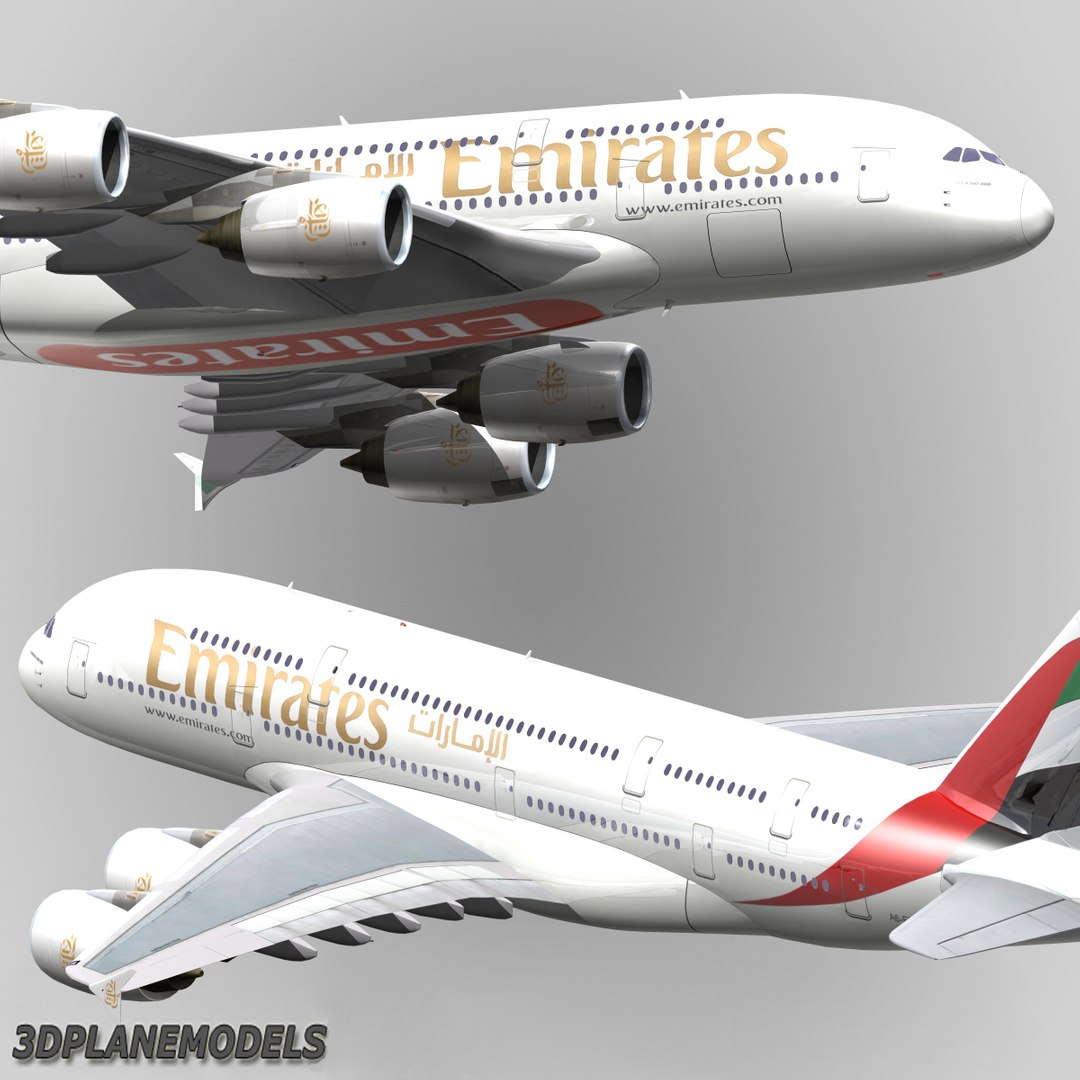 Airbus A380-800 Aircraft Landing 3d Model