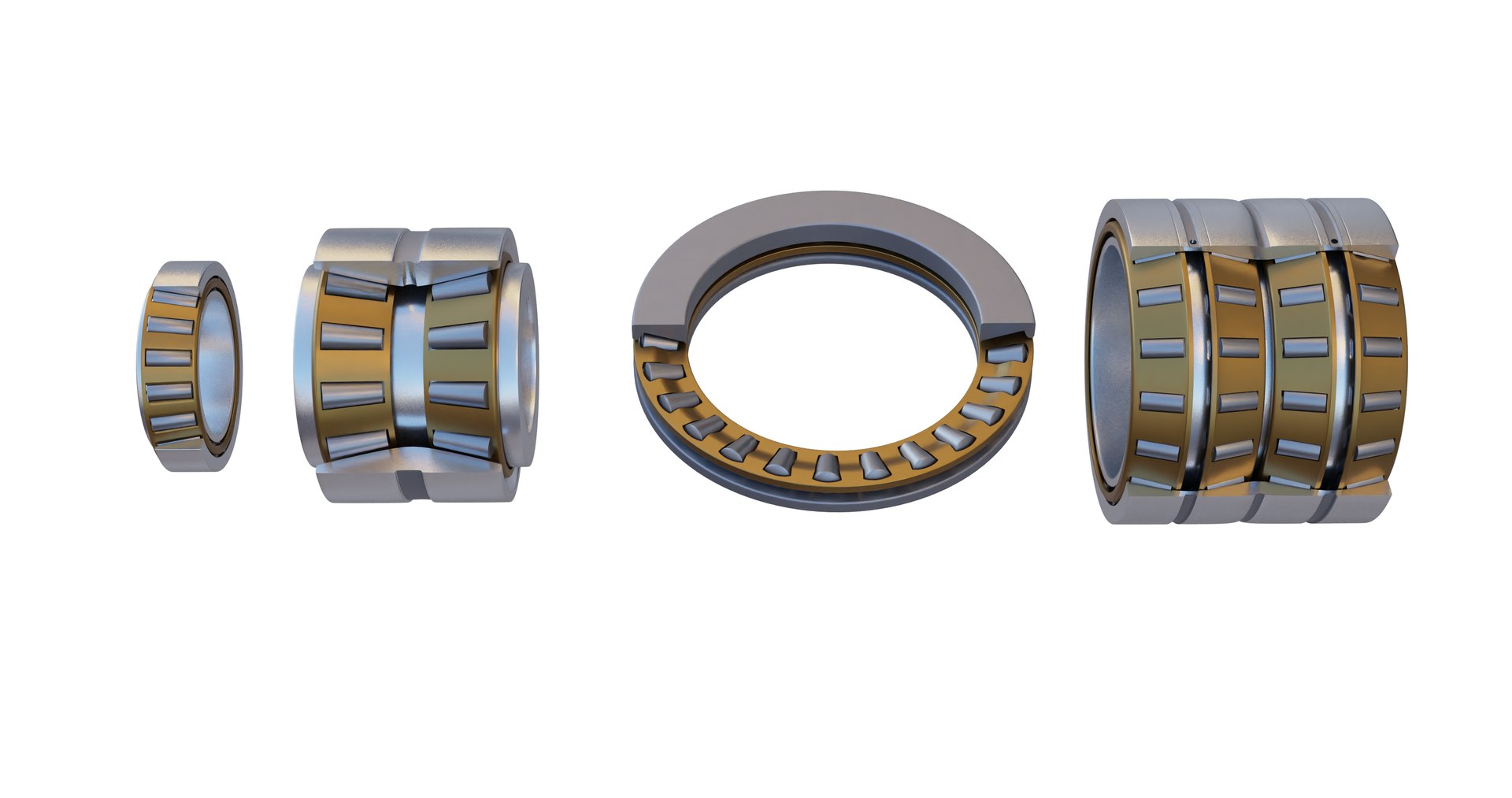 A Set Bearings - 4 Types Of Tapered Roller Bearing Model - TurboSquid ...
