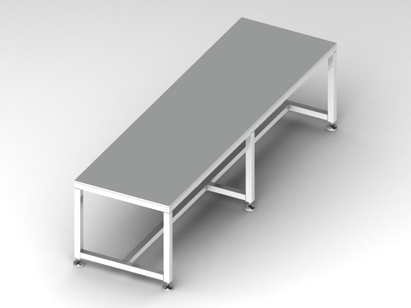 2000x600 Steel Work Table Model - TurboSquid 2176415