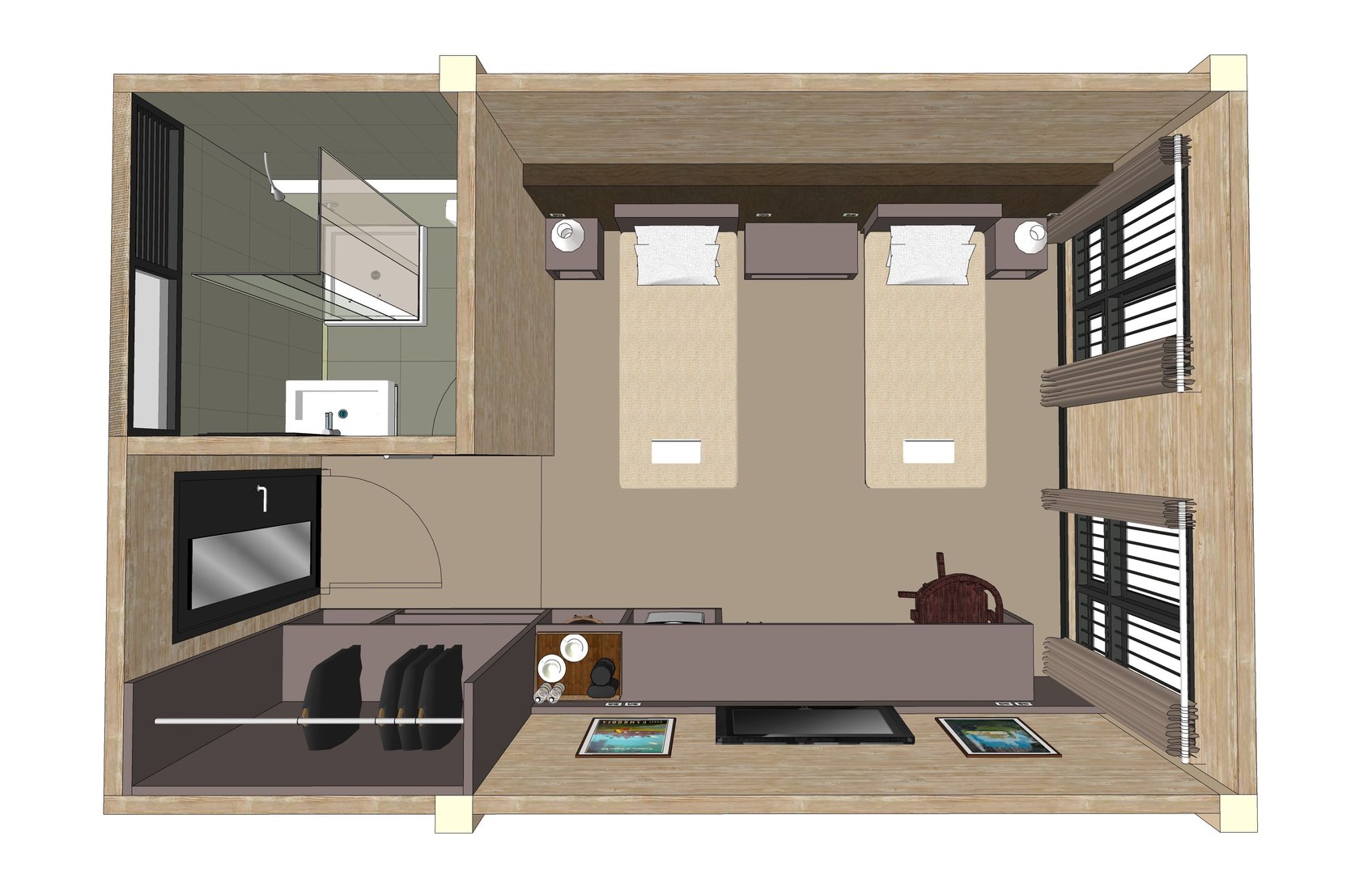 3D Model Hotel Room Layout - TurboSquid 1914867