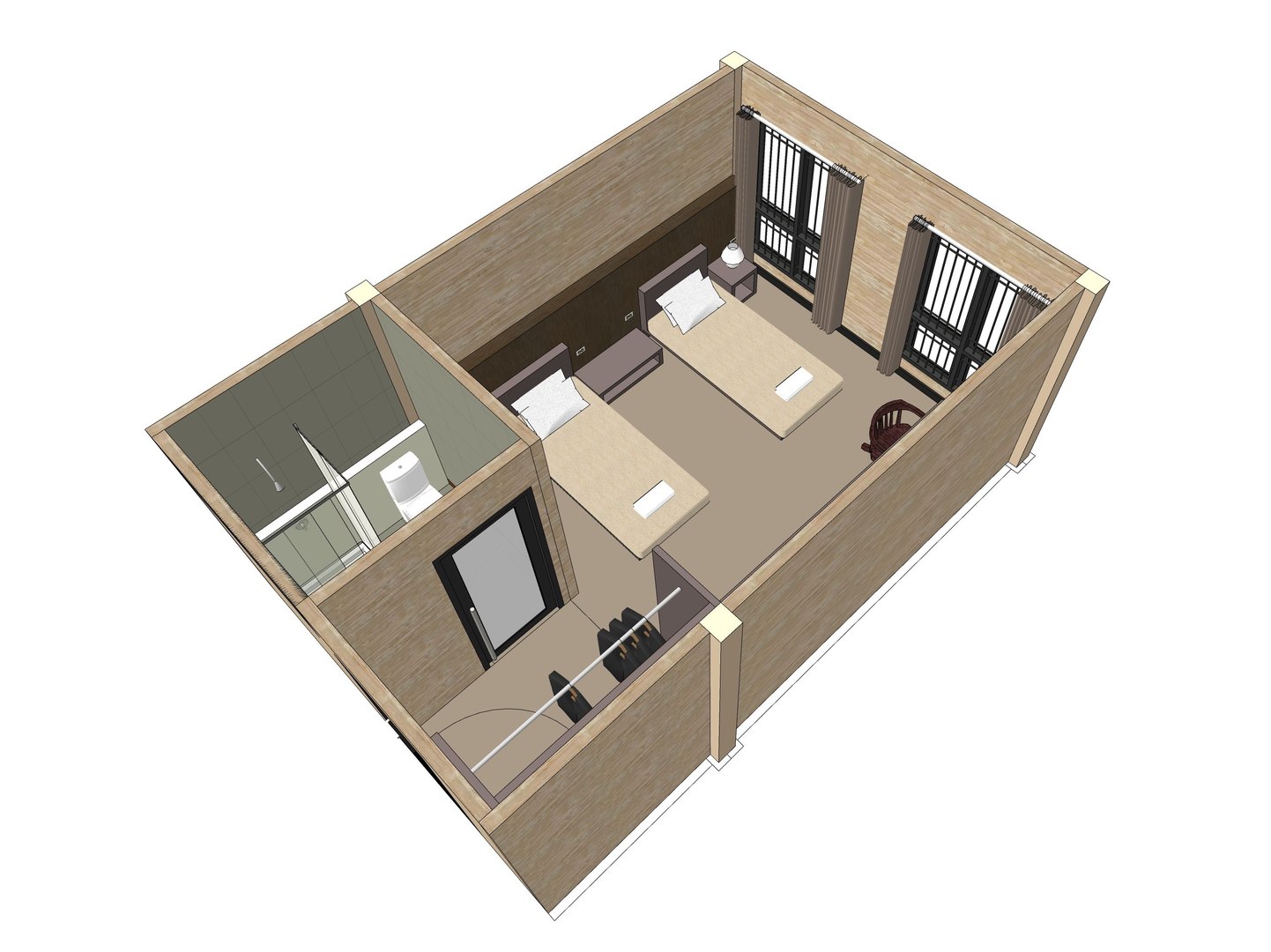 3D Model Hotel Room Layout - TurboSquid 1914867