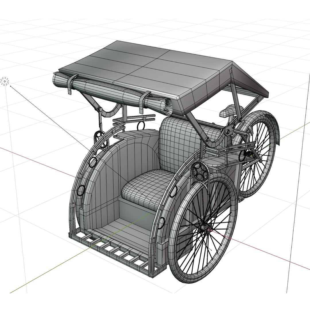 Low Poly Becak 3D Model - TurboSquid 2242386