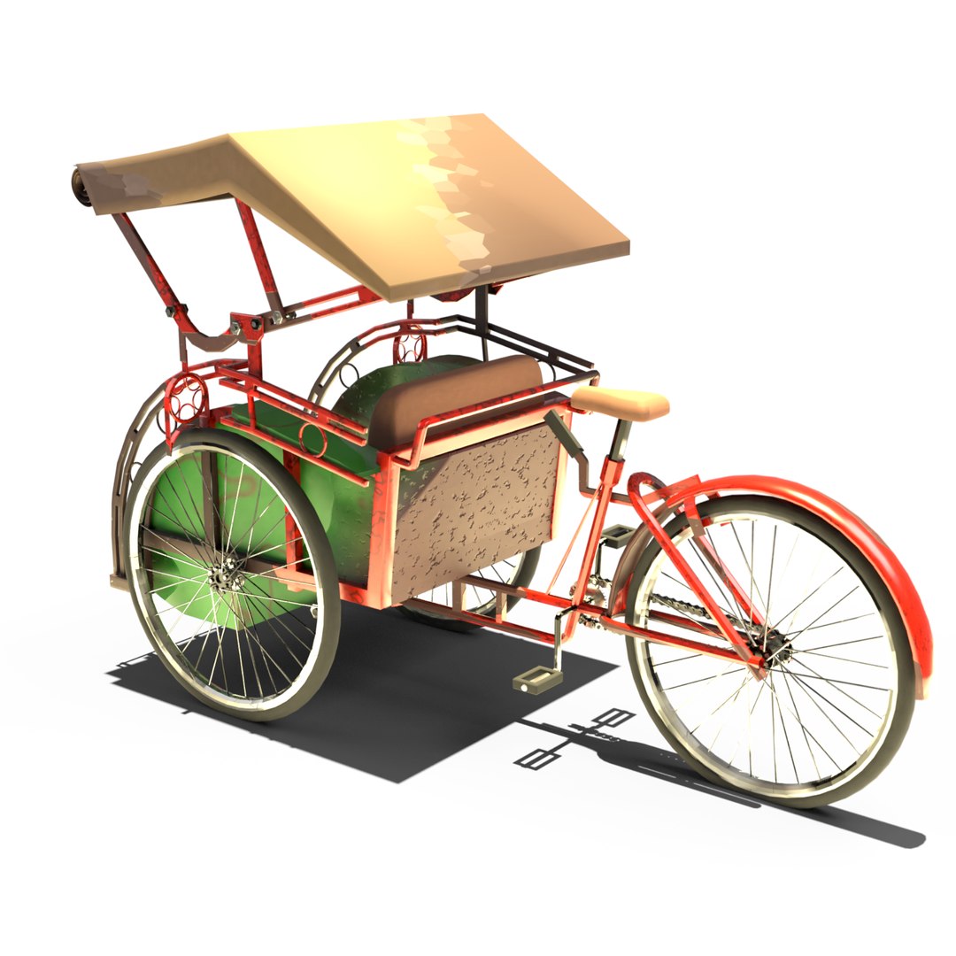 Low Poly Becak 3D Model - TurboSquid 2242386