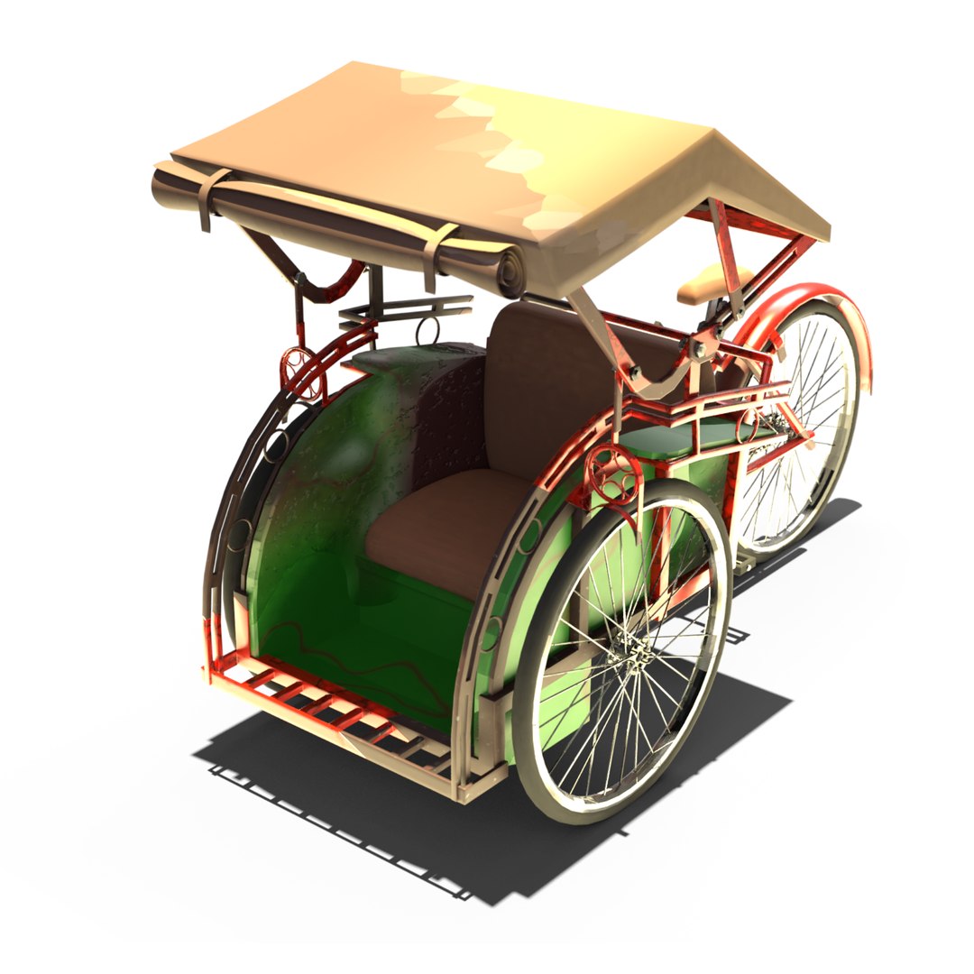Low Poly Becak 3D Model - TurboSquid 2242386