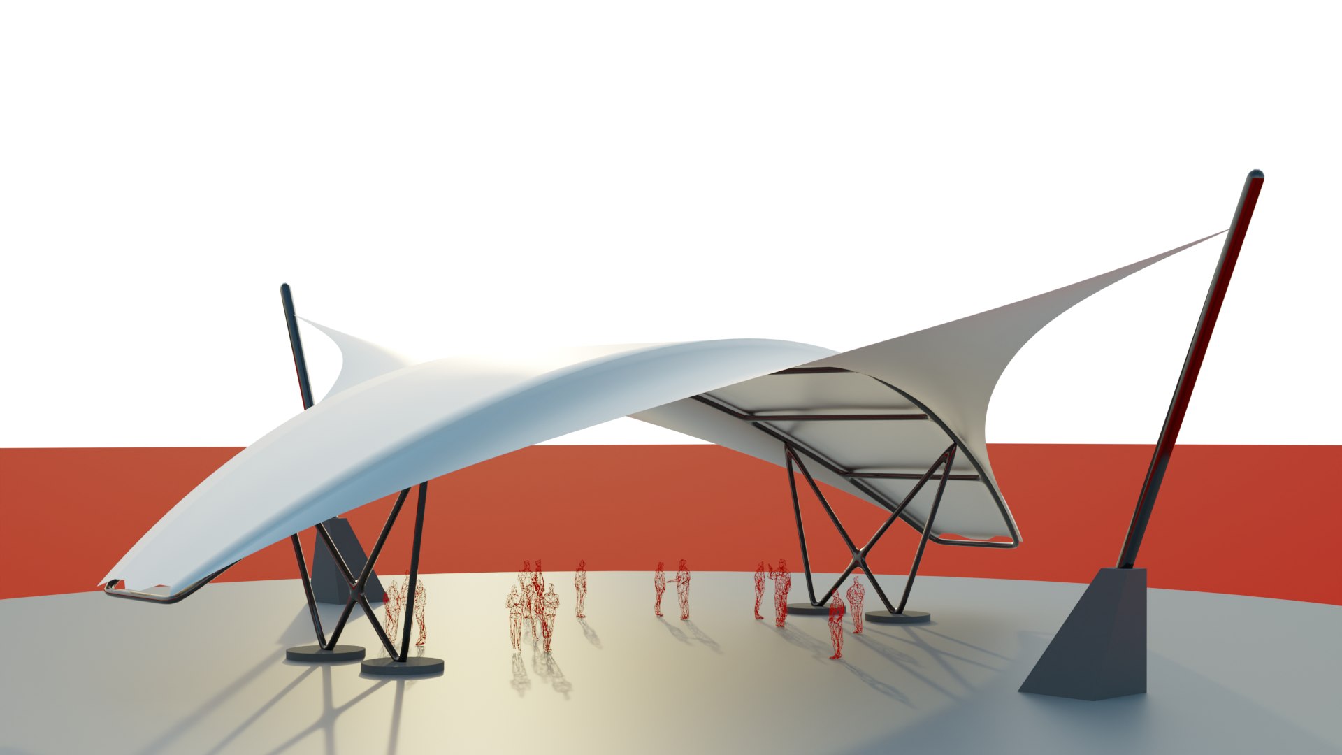 Tensile Structure Canopy 3 Model - TurboSquid 2249874
