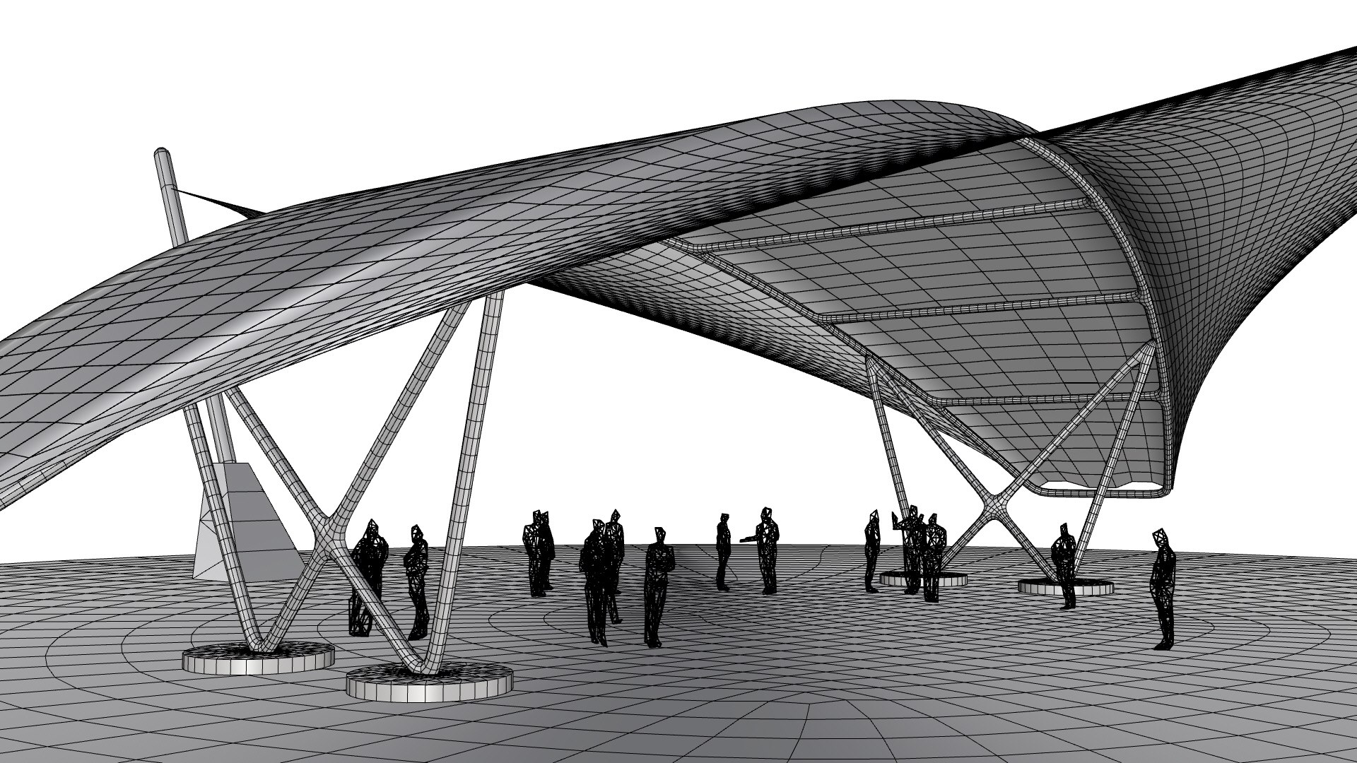 Tensile Structure Canopy 3 Model - TurboSquid 2249874