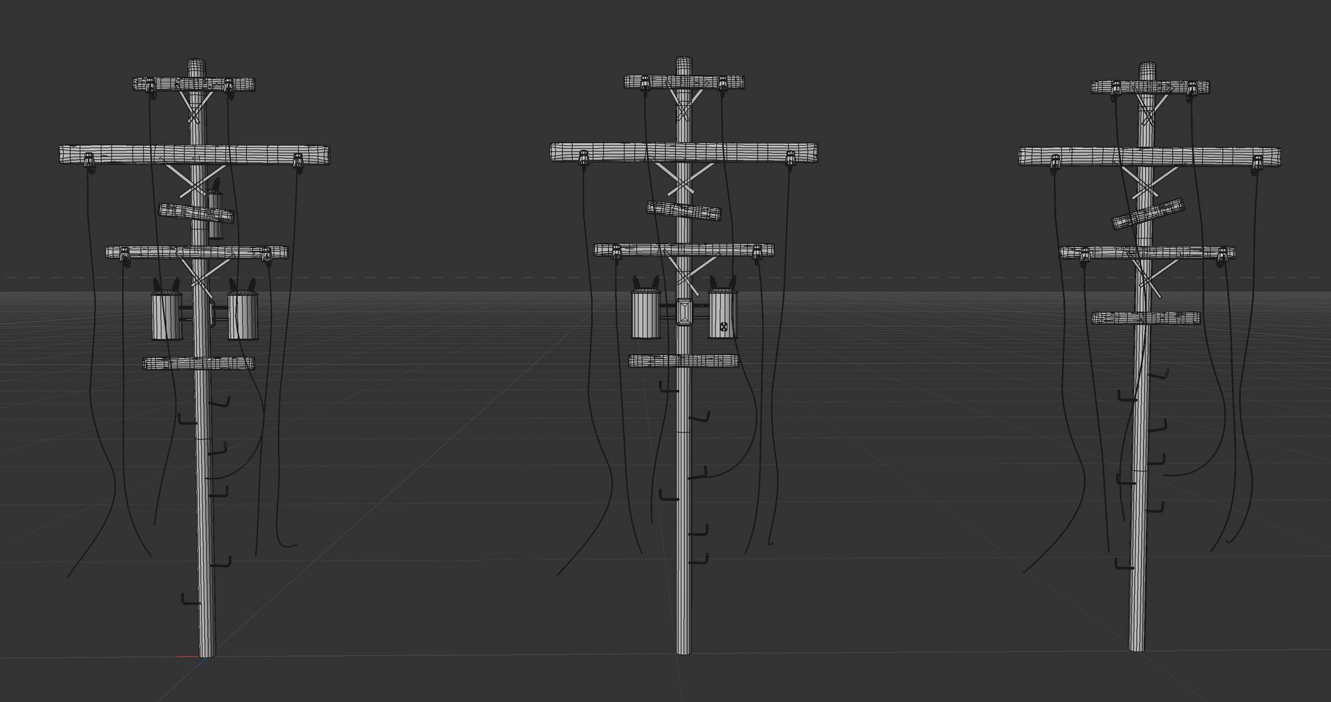 3D Model Power Pole Set - TurboSquid 2002666