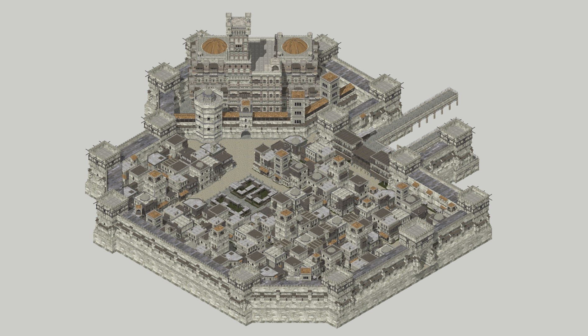 3D Model Large Medieval City - TurboSquid 1405269
