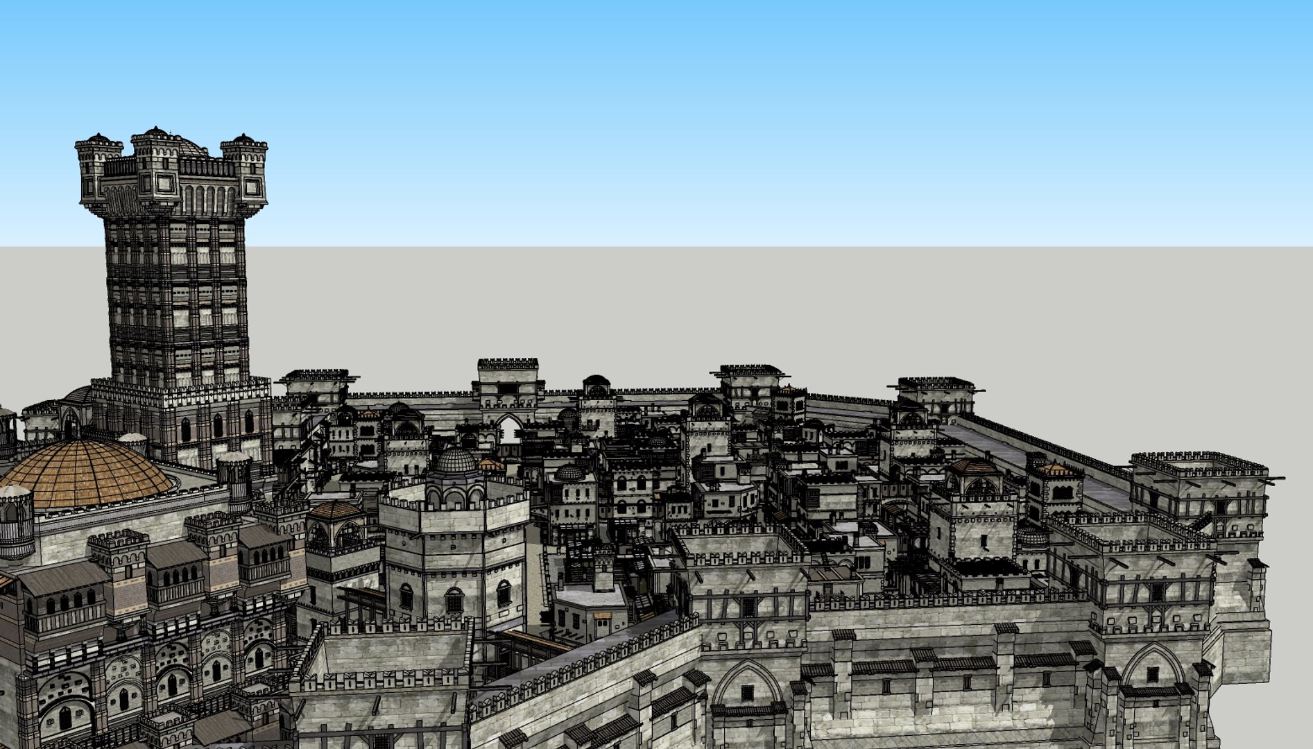 3D Model Large Medieval City - TurboSquid 1405269