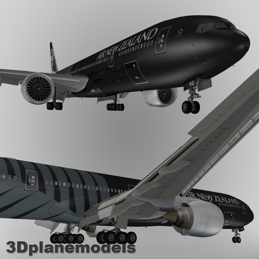 Boeing 777-300er Aircraft Landing 3ds