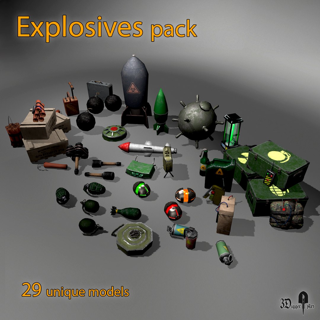 3d Pack Bombs Explosives Model