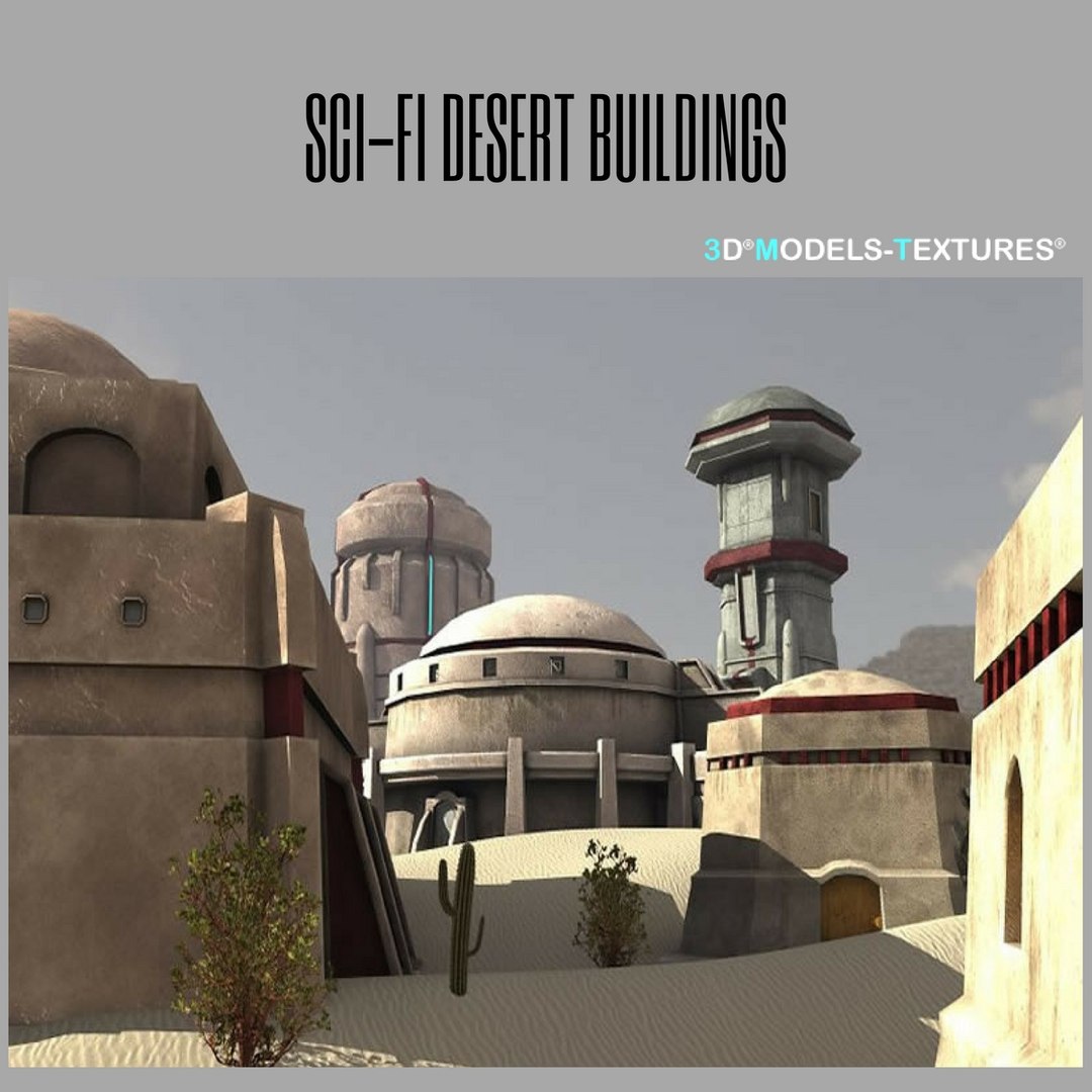 3D Sci-fi Desert Buildings Model - TurboSquid 1208078