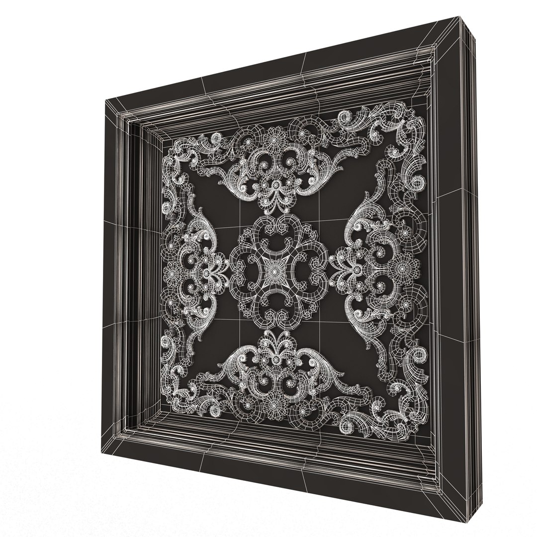 3D Model Carved Ceiling Tile 02 - TurboSquid 2158432