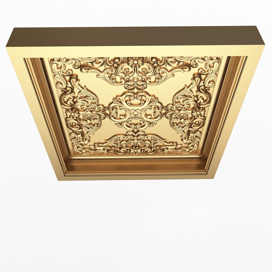 3D Model Carved Ceiling Tile 02 - TurboSquid 2158432