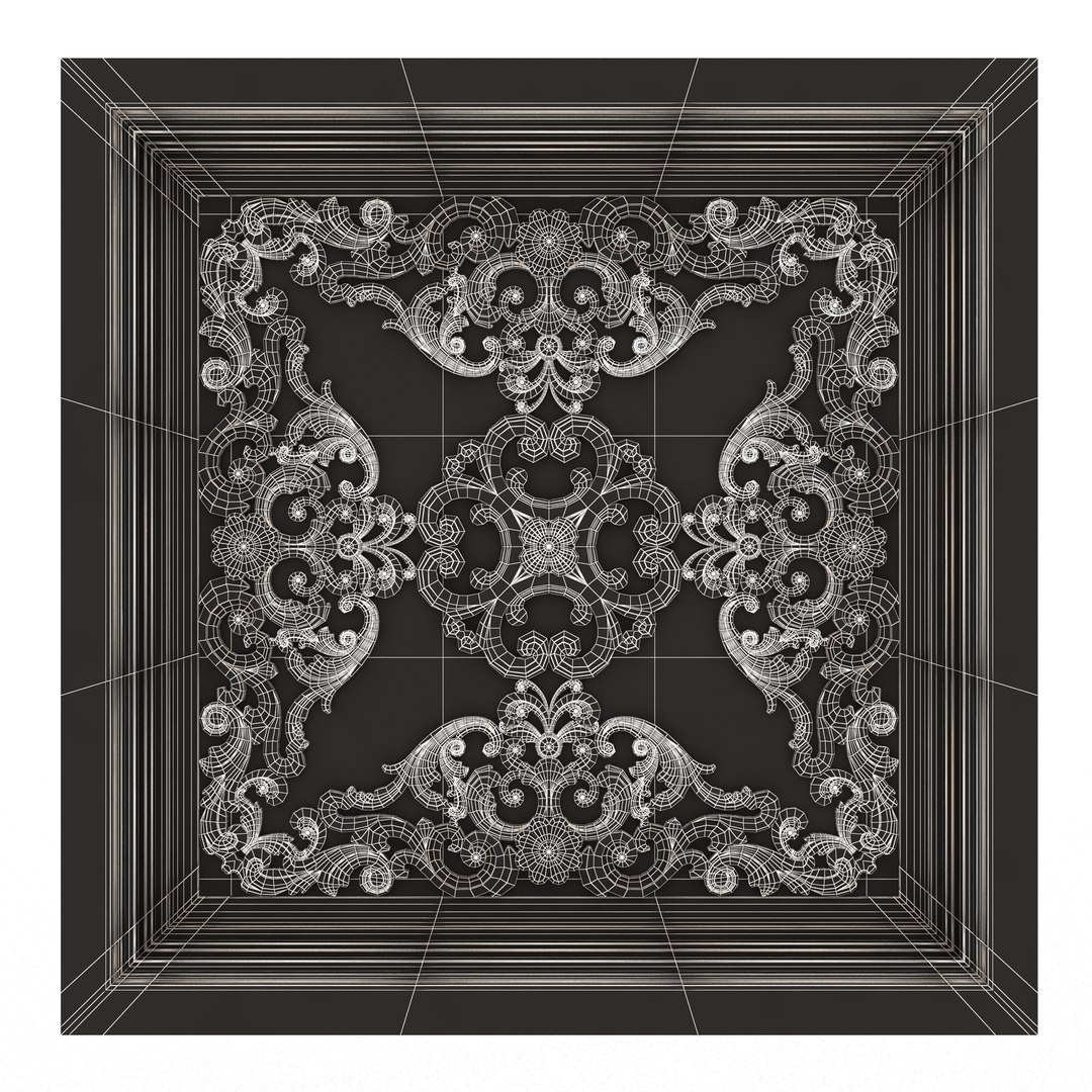3D Model Carved Ceiling Tile 02 - TurboSquid 2158432