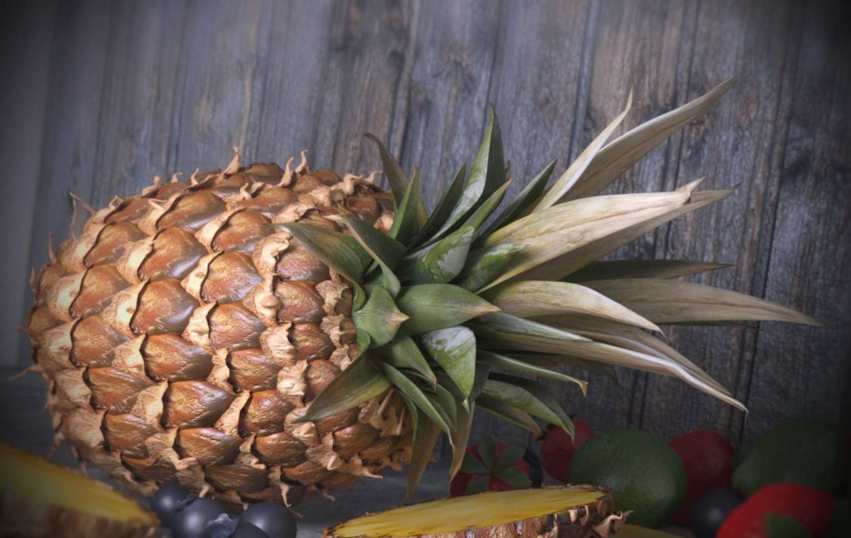 3d Realistic Pineapple Model