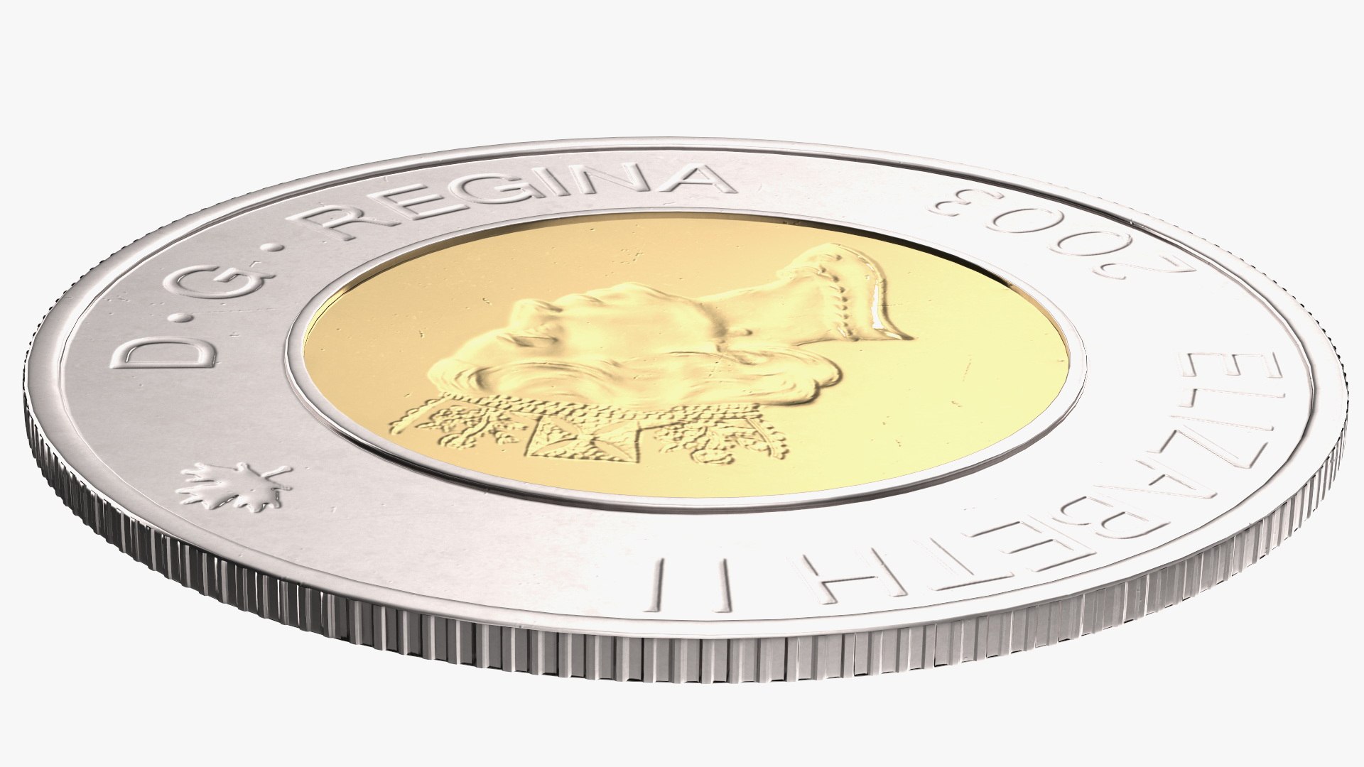 3D Model 2 Canadian Dollars Coin - TurboSquid 2130607