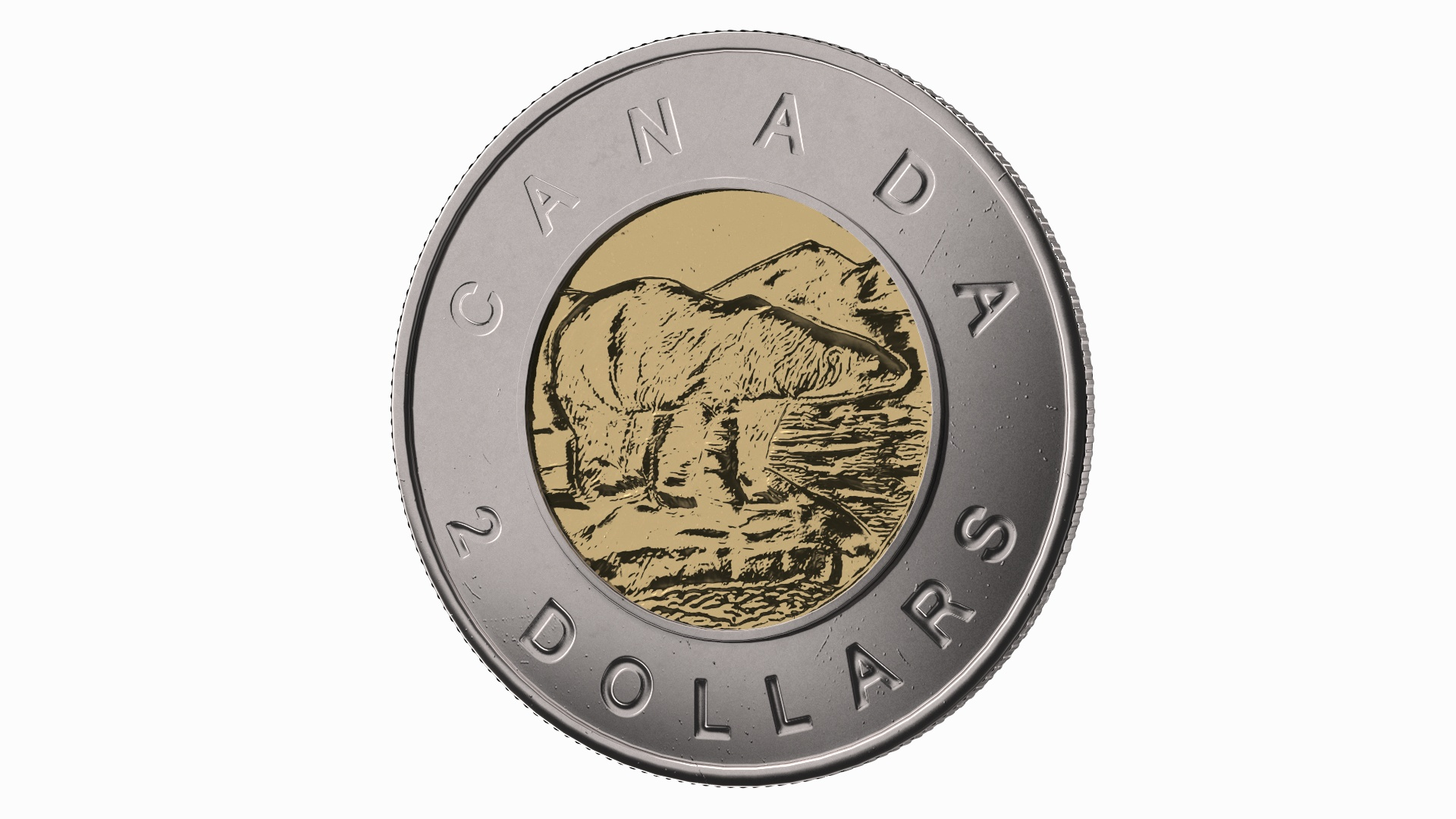 3D Model 2 Canadian Dollars Coin - TurboSquid 2130607