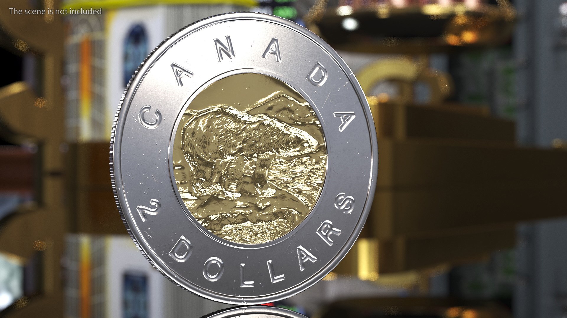 3D Model 2 Canadian Dollars Coin - TurboSquid 2130607