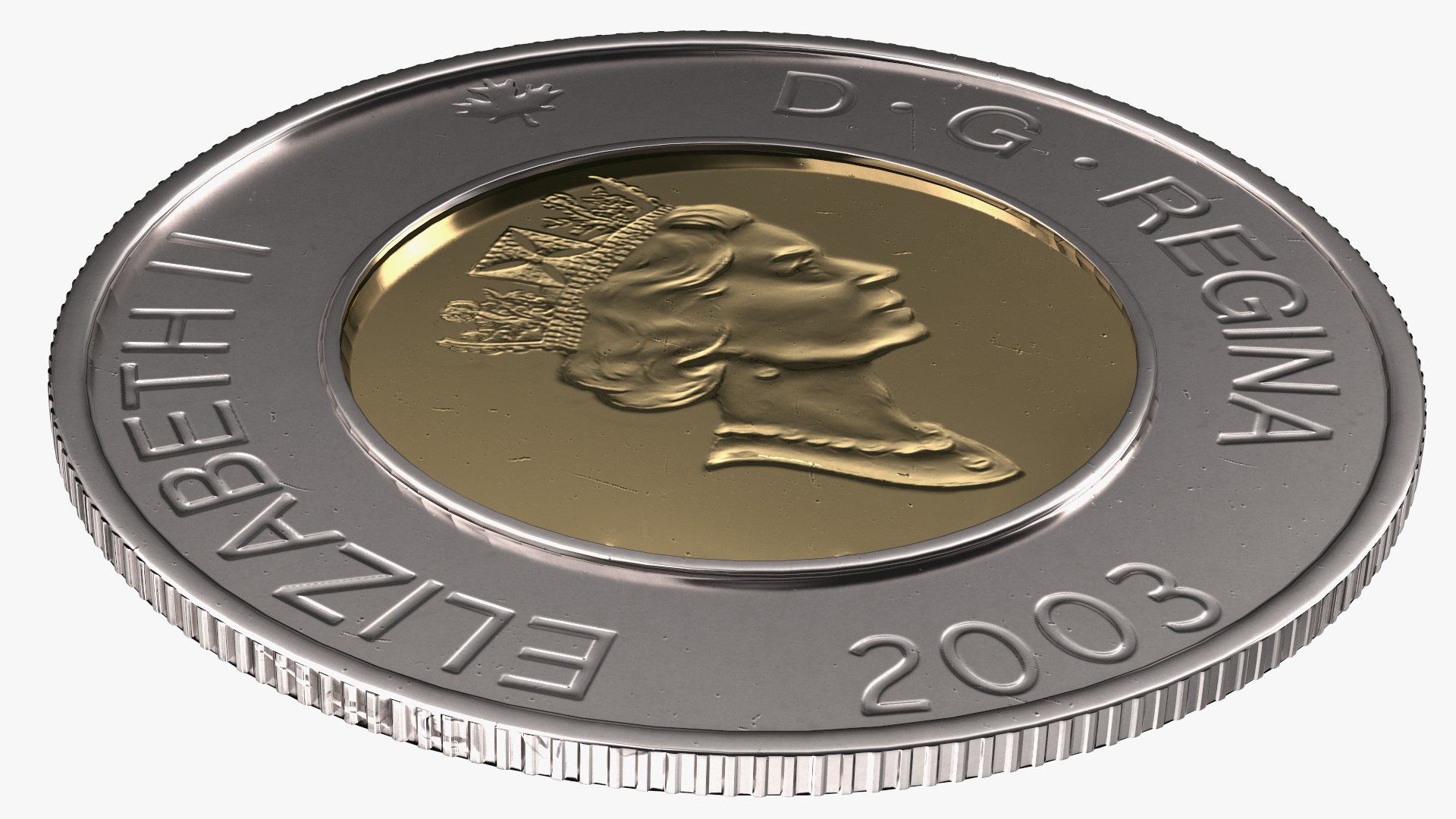 3D Model 2 Canadian Dollars Coin - TurboSquid 2130607
