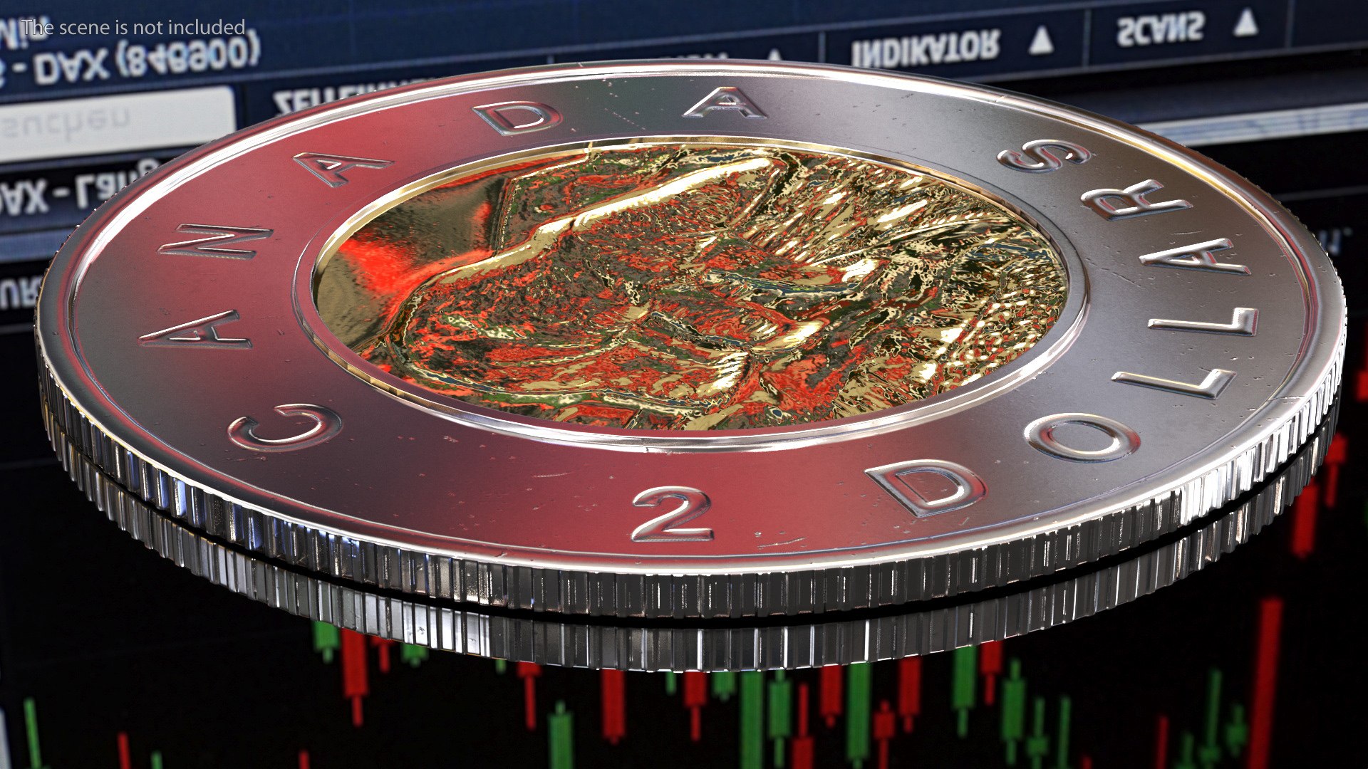 3D Model 2 Canadian Dollars Coin - TurboSquid 2130607