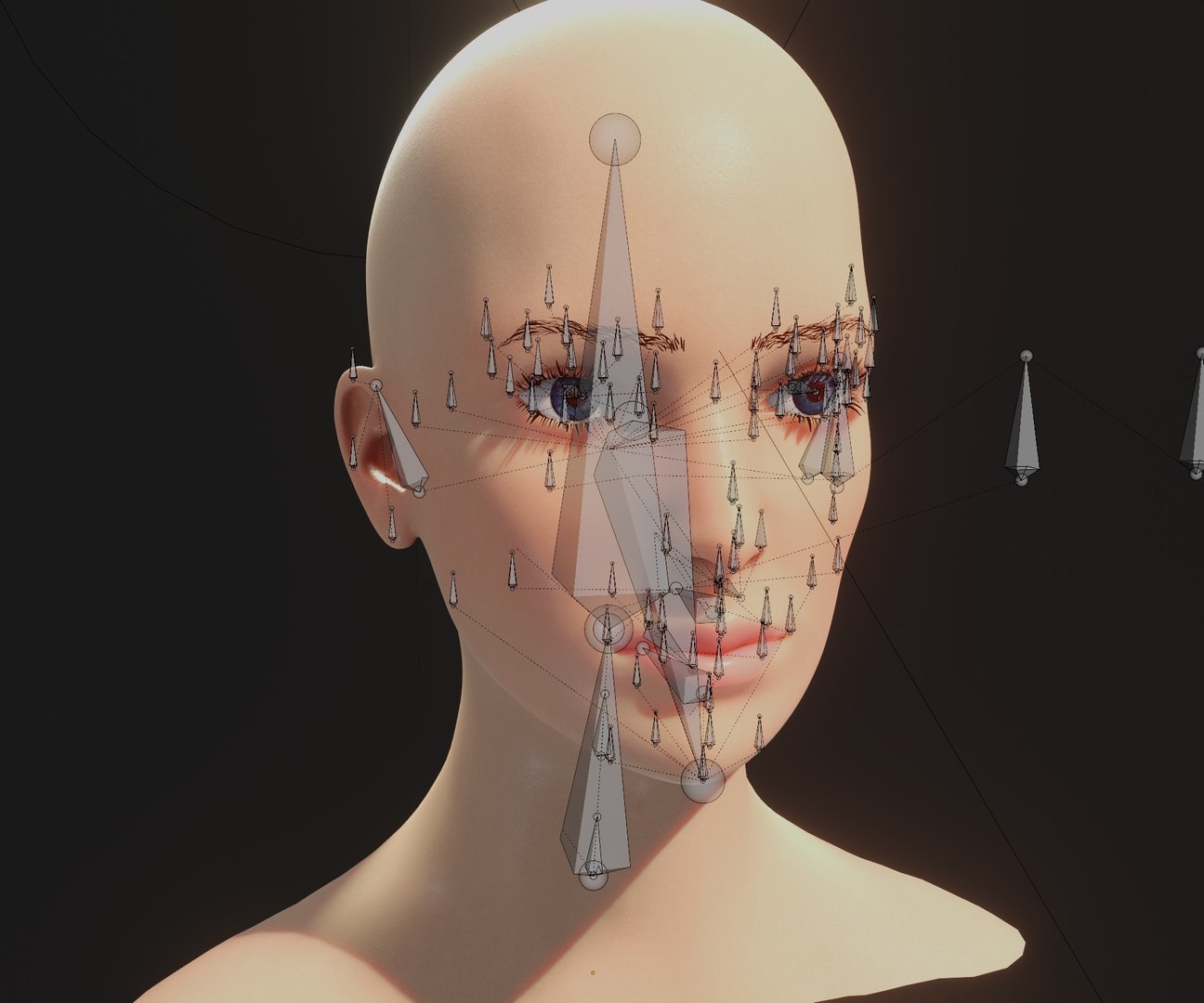 Realistic Female Head 3D Model Animated With Facial Expressions 3D ...
