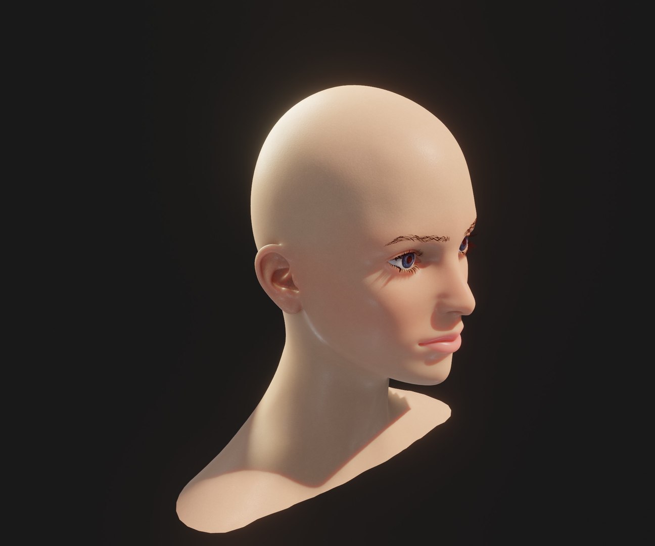 Realistic Female Head 3D Model Animated With Facial Expressions 3D ...