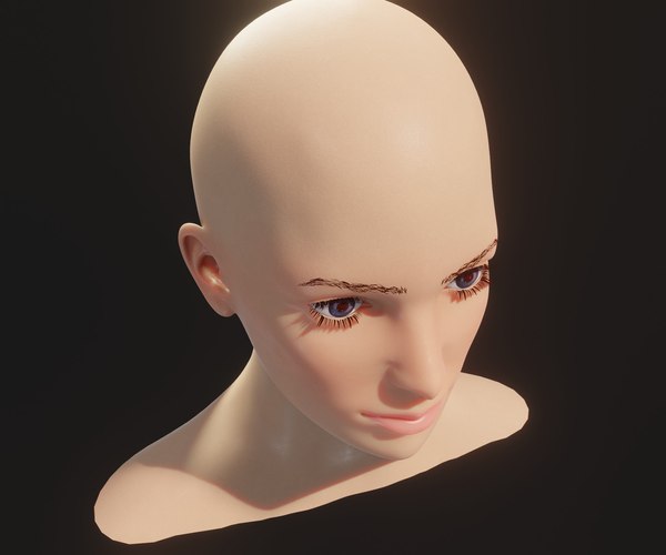 modelo 3d Modelo 3D de cabeza femenina realista animado con expresiones ...