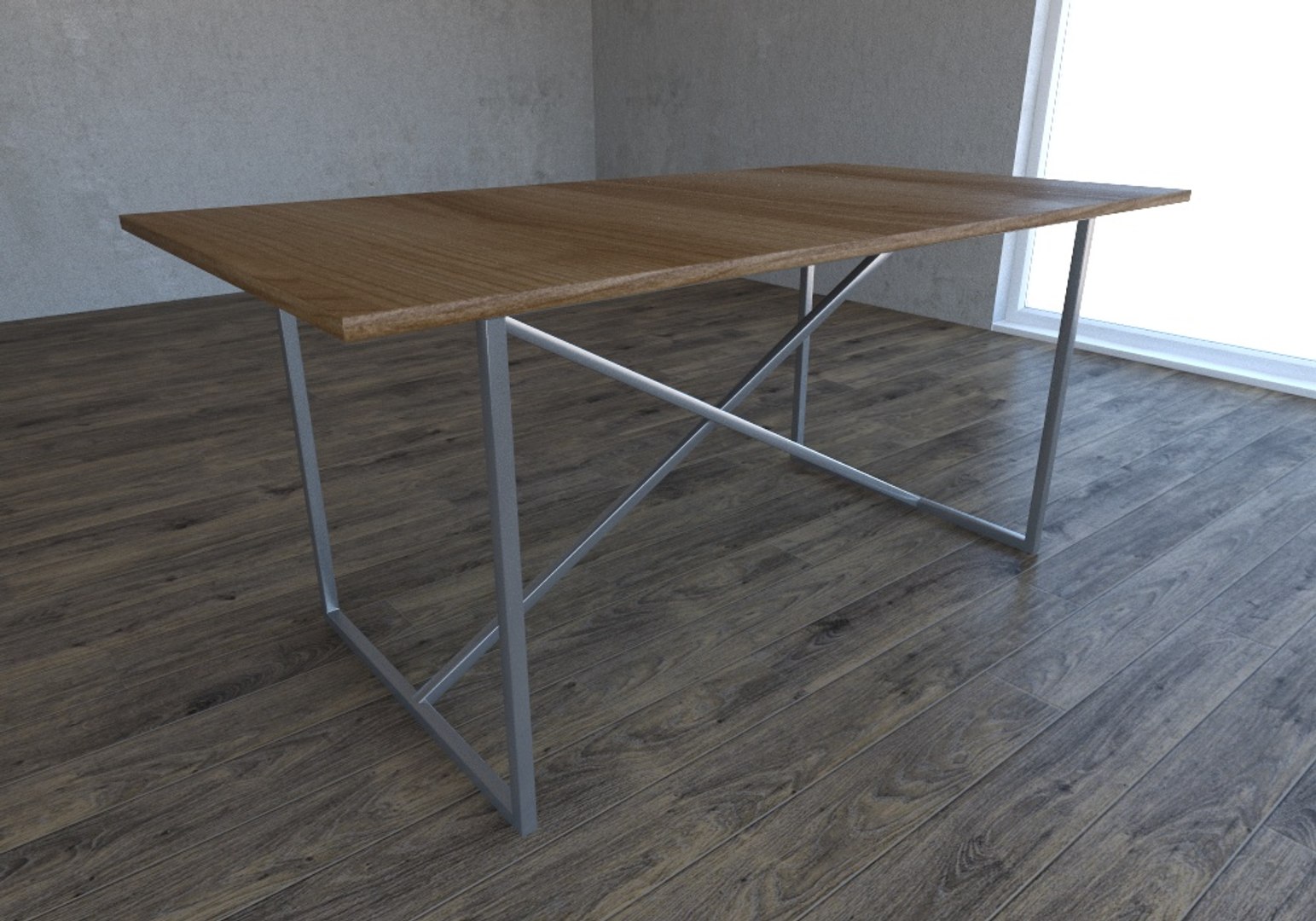 3d Model Table Industrial Vintage