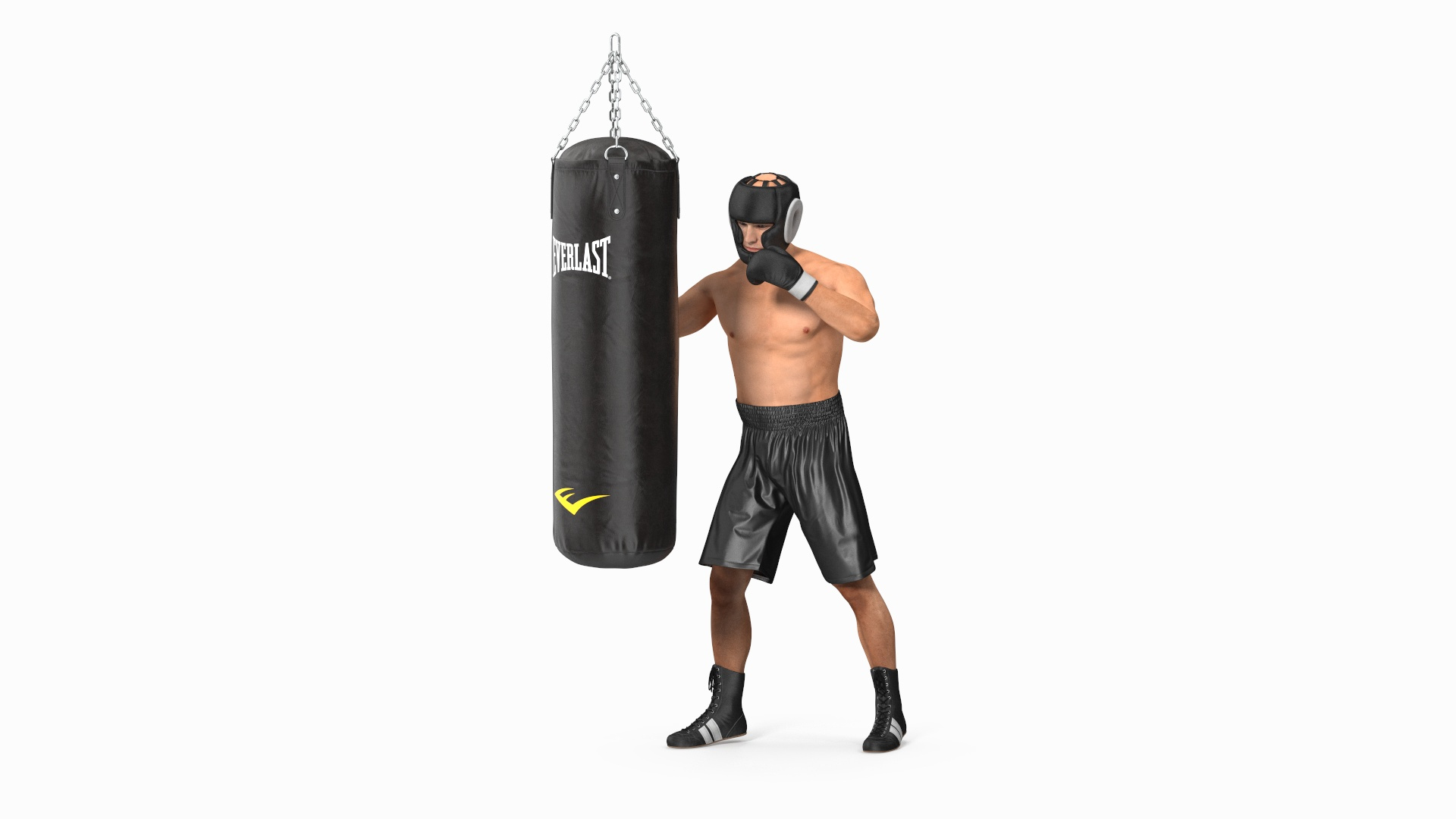 3D Model Boxer Training With Everlast Punching Bag Rigged - TurboSquid ...