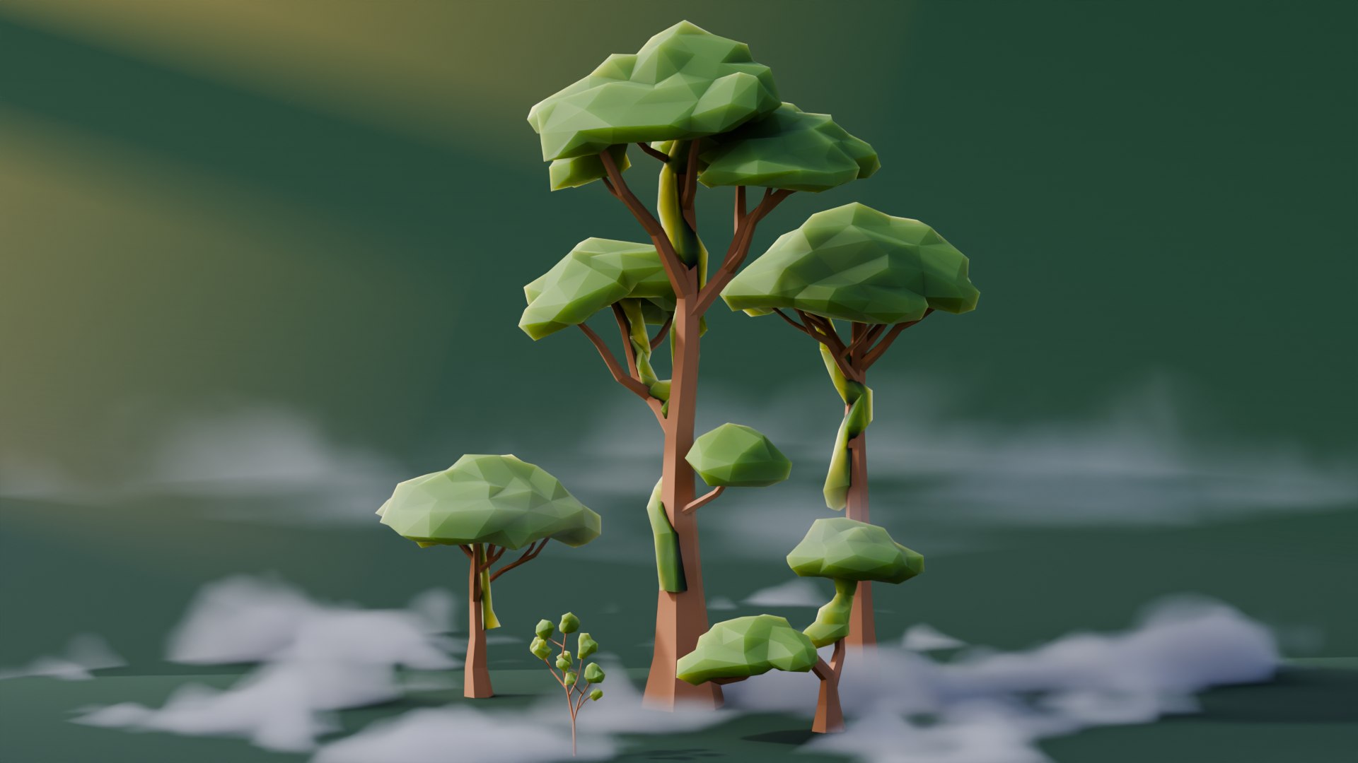 3D Low Poly Jungle Trees Model - TurboSquid 2455905