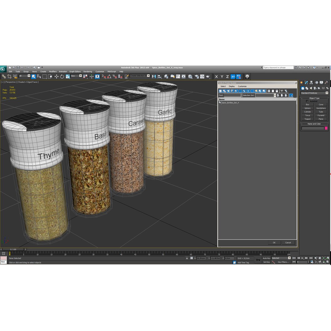 3d spice bottles set 4